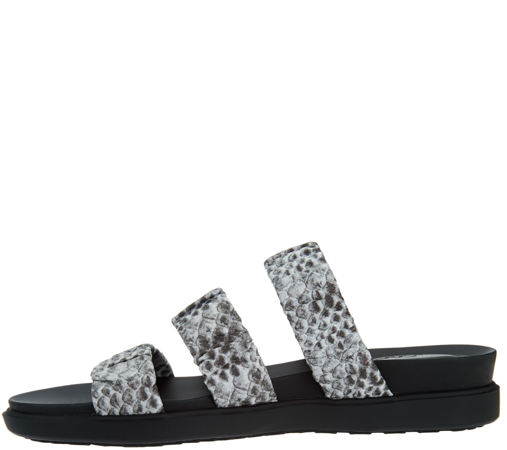 "As Is" LOGO by Lori Goldstein Leather Elastic Strap Footbed Sandal ...
