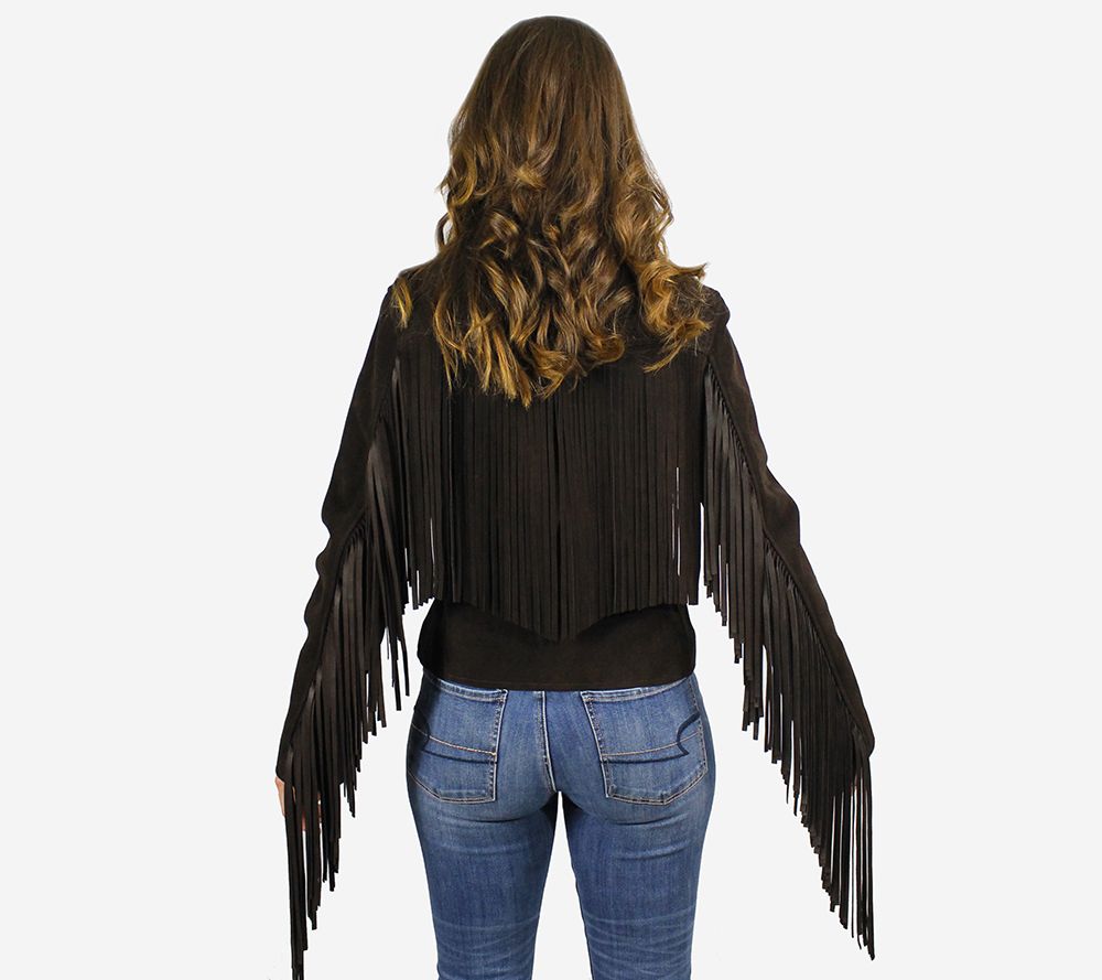 Frye Suede Biker Jacket with Fringe - QVC.com