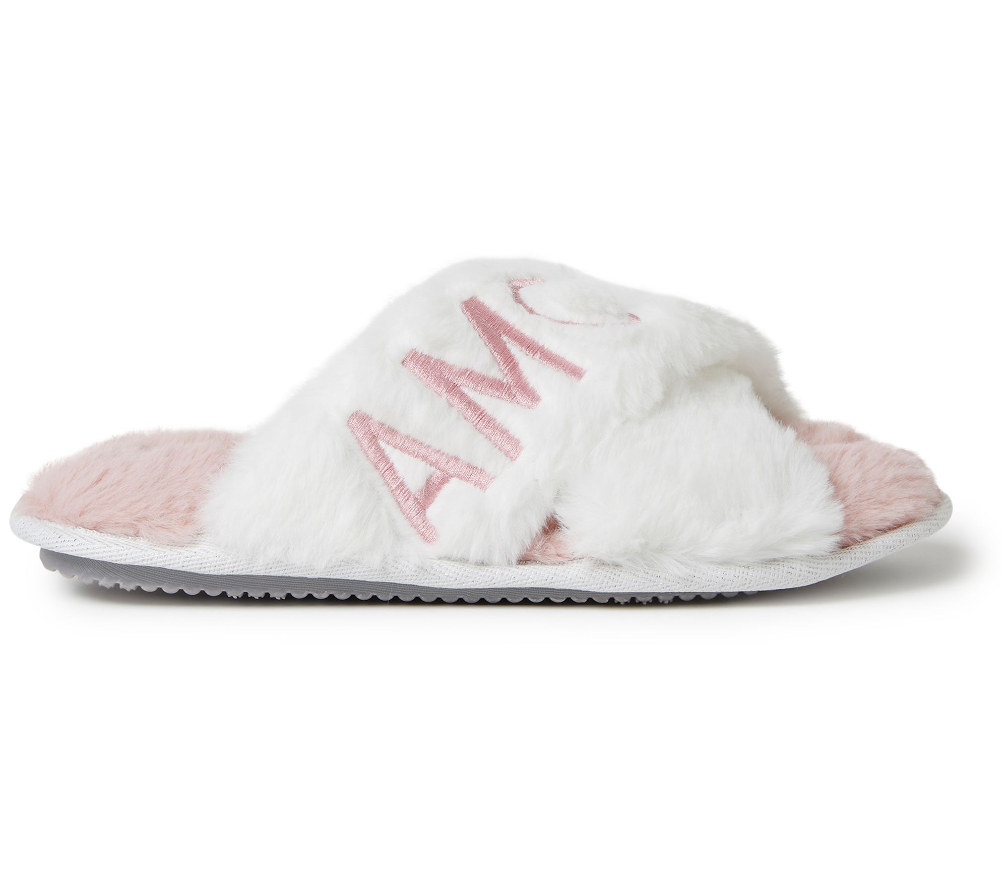 Dearfoams Womens Crossband Slogan Slippers - Jessa - QVC.com