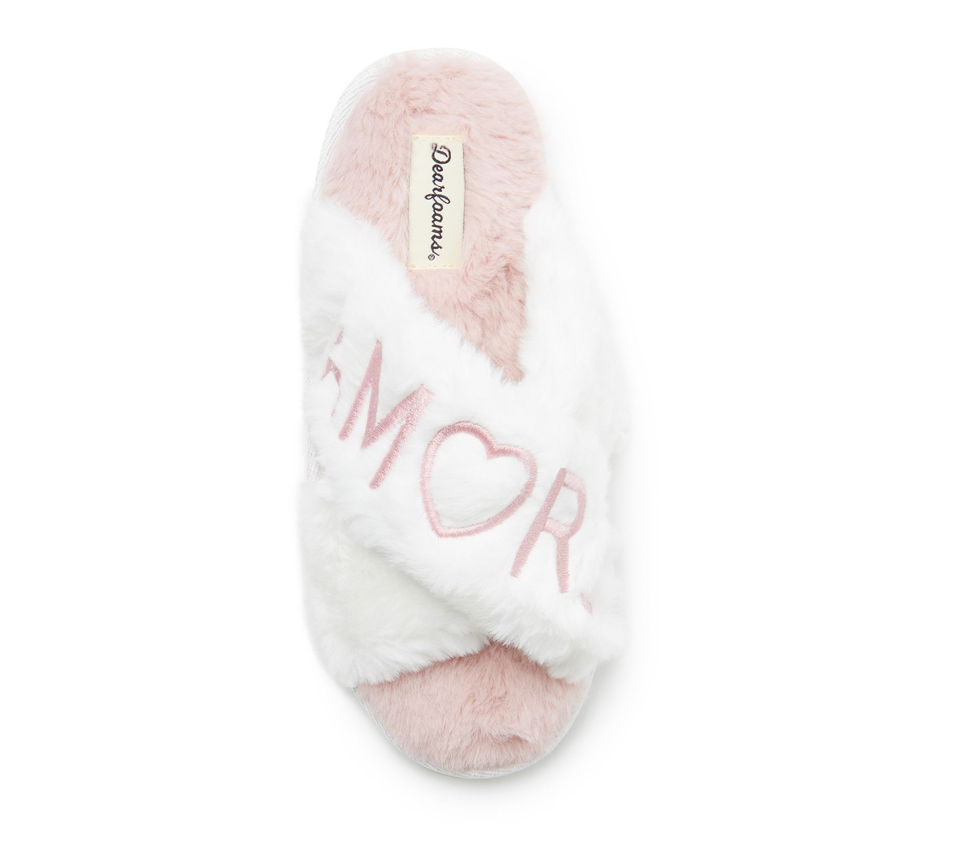 Dearfoams Womens Crossband Slogan Slippers - Jessa - QVC.com