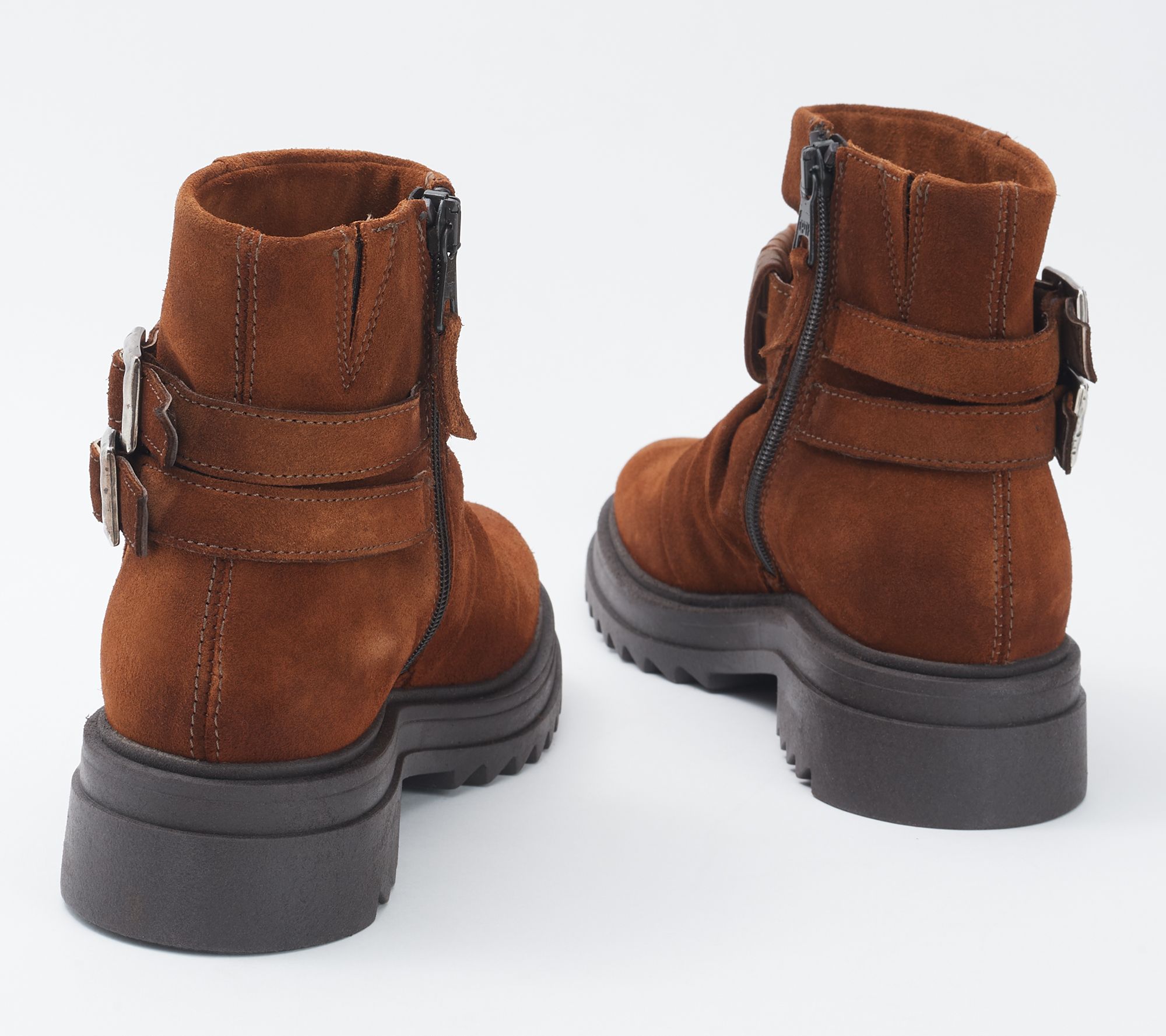 "As Is" Miz Mooz Suede Buckled Ankle Boots - Fanley - QVC.com