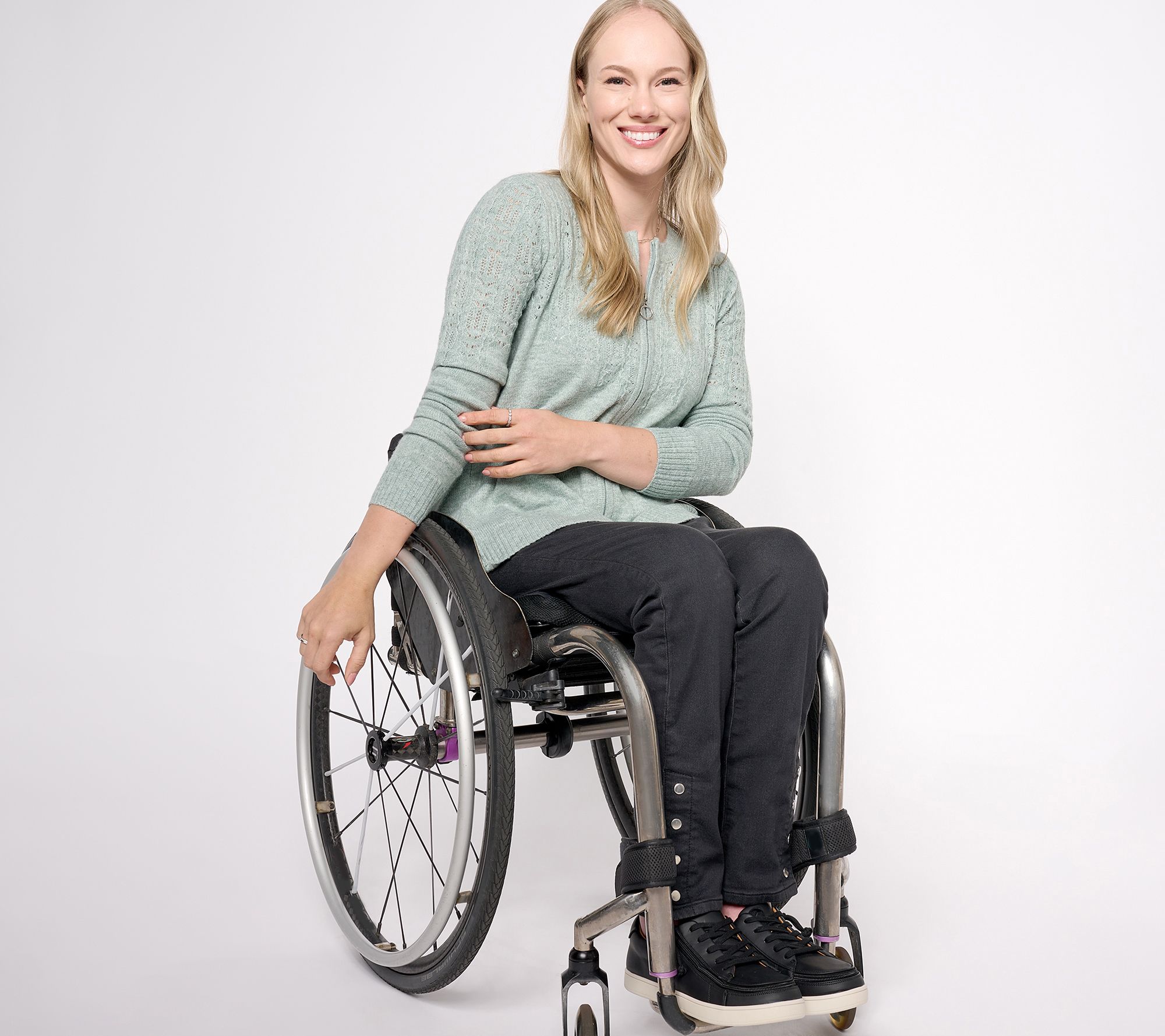 Denim & Co. Adaptive Zipper Pointelle SweaterCardigan - QVC.com