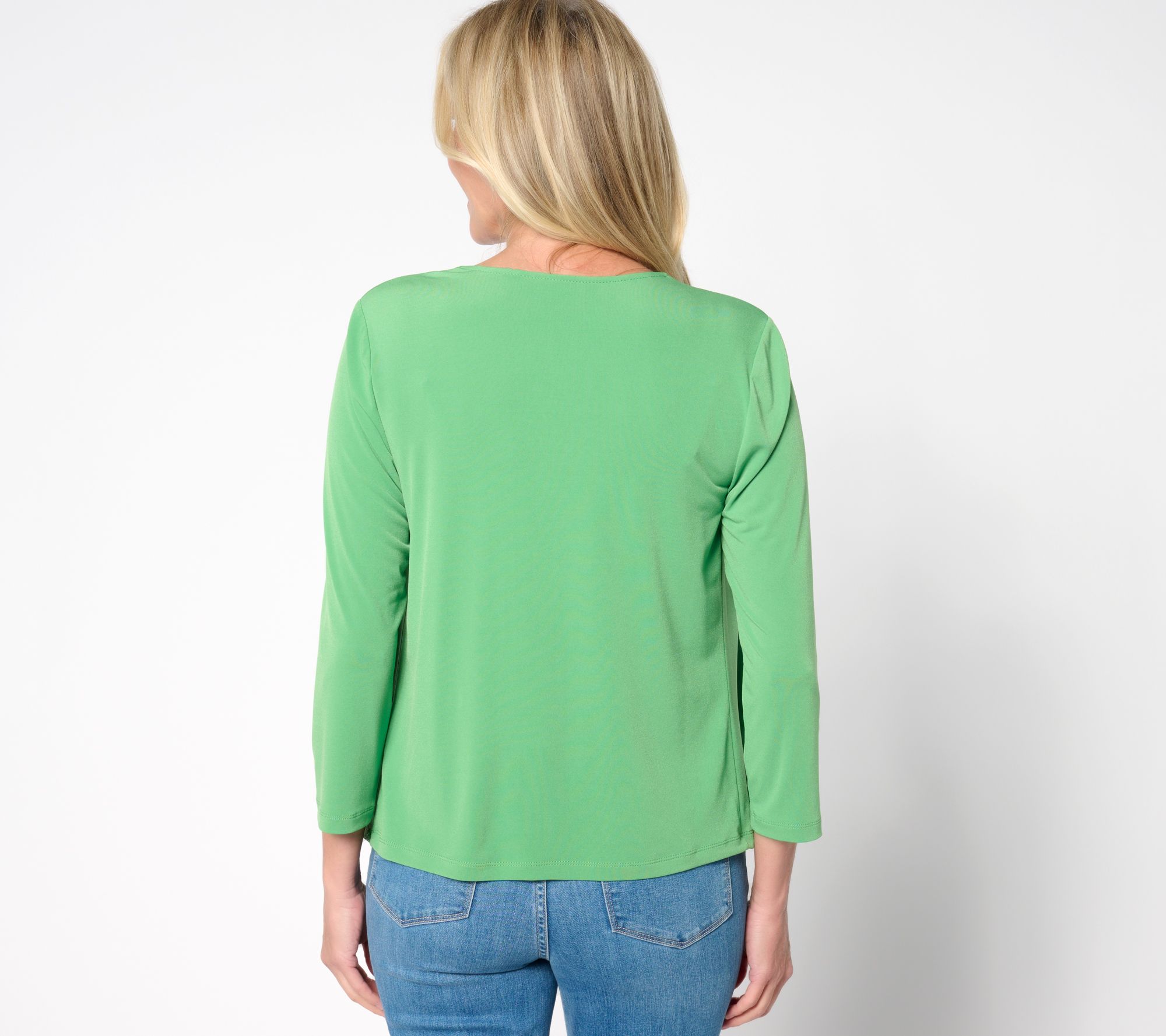 "As Is" Susan Graver Every Day Liquid Knit 3/4 Sleeve Signature Shrug ...