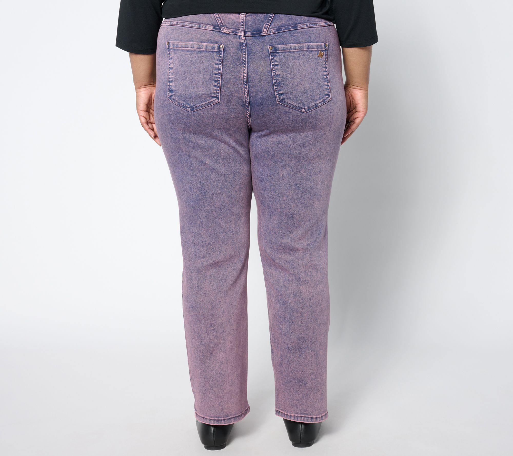 "As Is" Joan Rivers Petite Vintage Wash Denim Straight Leg Ankle Pants ...