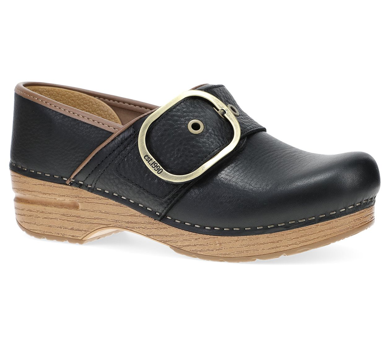 Dansko Pearson Black Tumbled Leather Clog - QVC.com