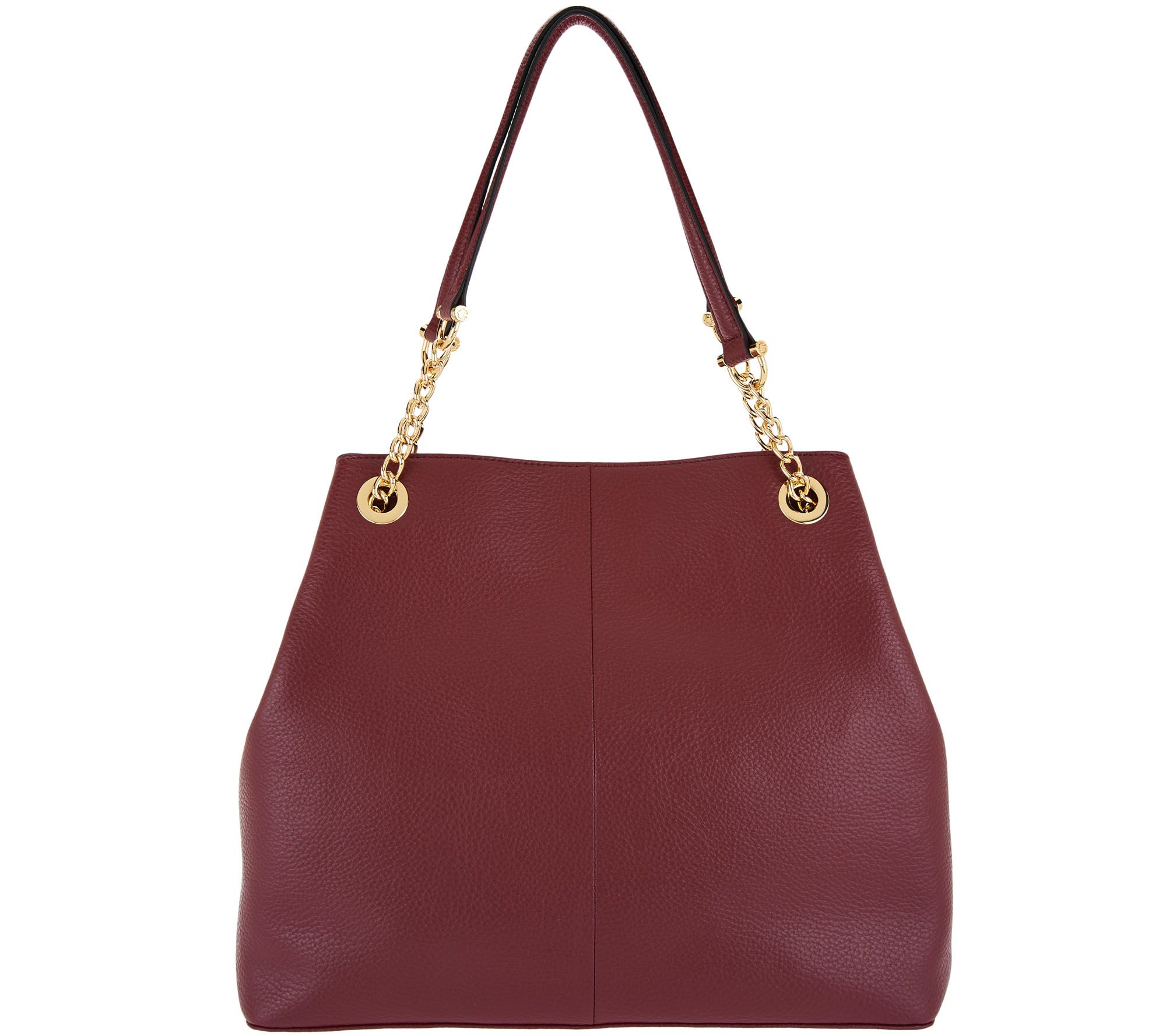 C. Wonder Pebble Leather Large Satchel Handbag with "C" Detail - QVC.com