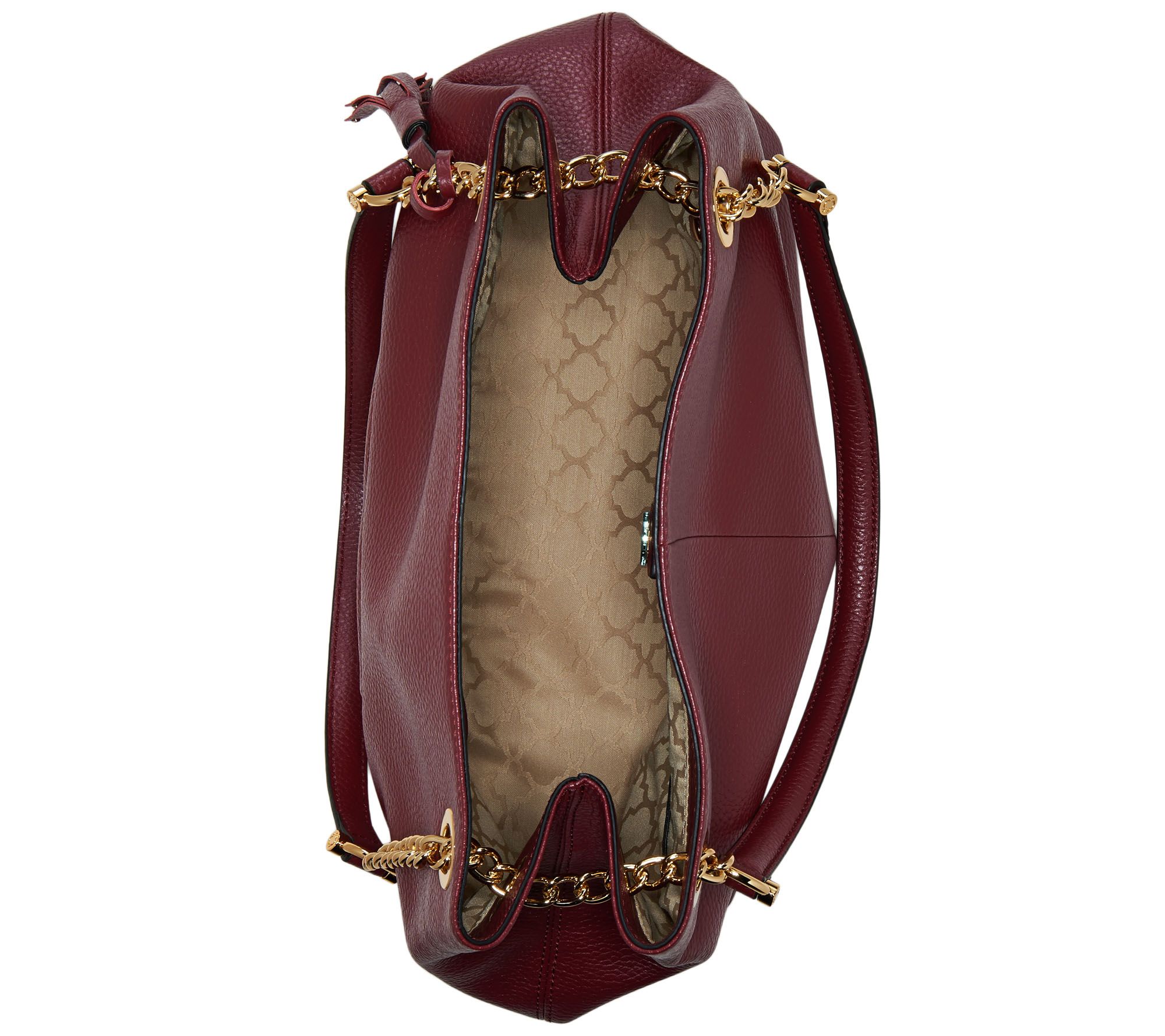 C. Wonder Pebble Leather Large Satchel Handbag with "C" Detail - QVC.com