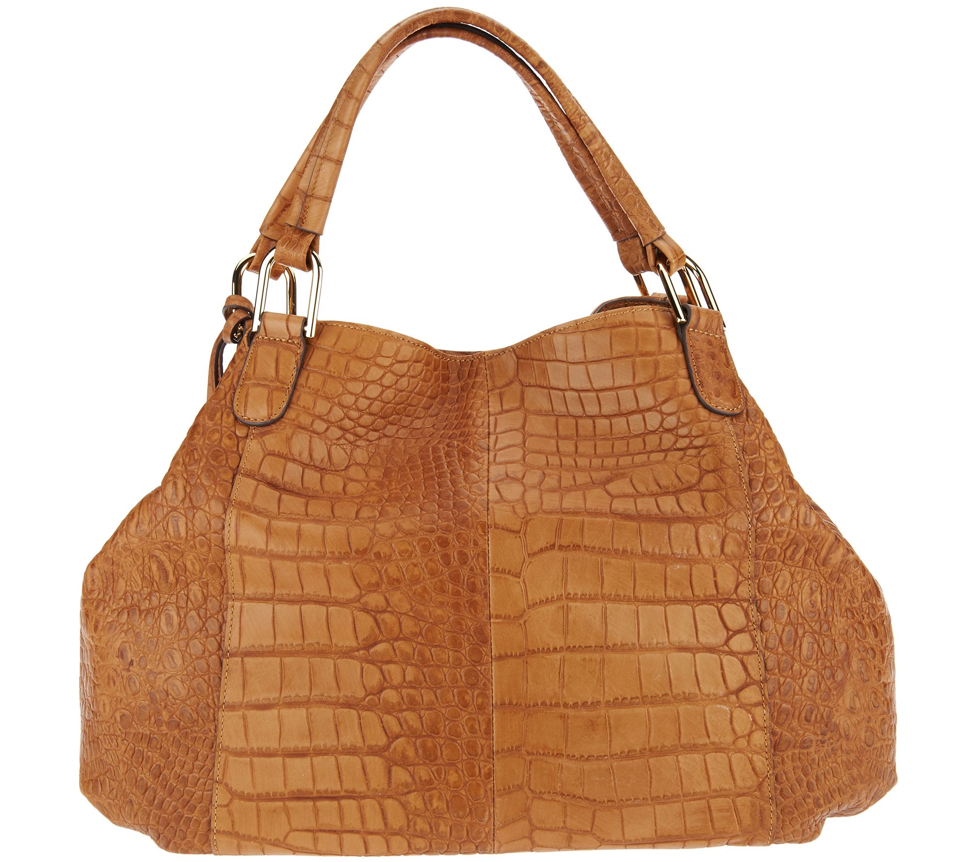 "As Is" G.I.L.I Croco Embossed Italian Leather Roma 5 - QVC.com