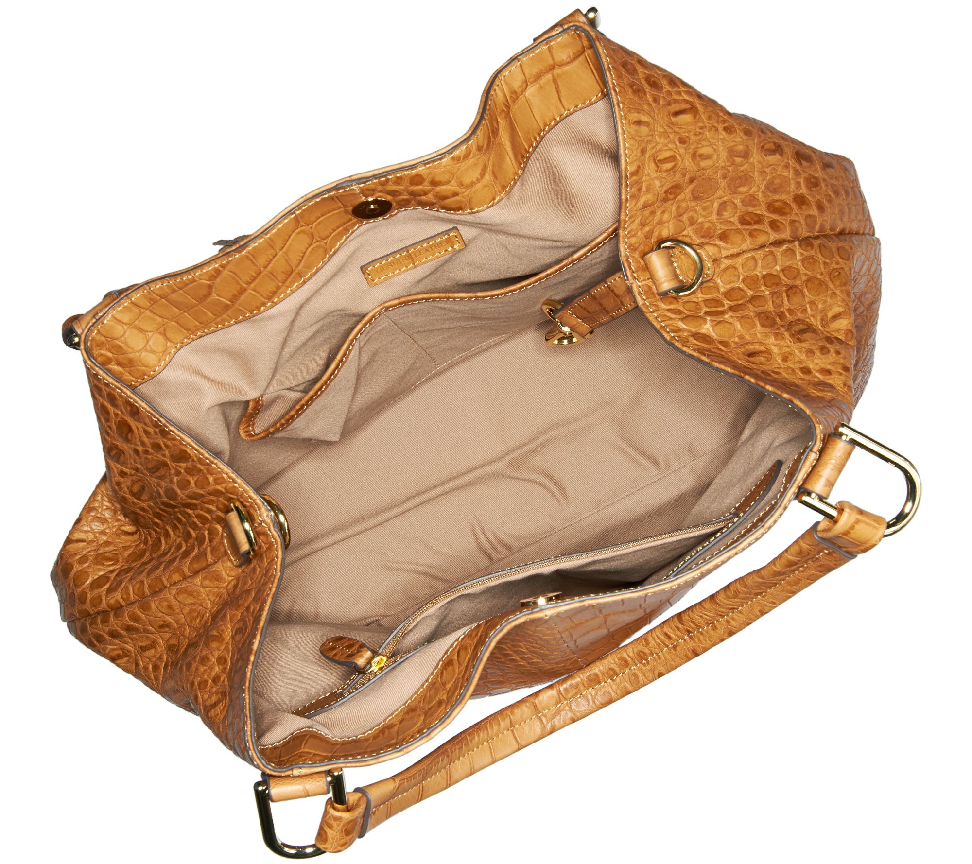 "As Is" G.I.L.I Croco Embossed Italian Leather Roma 5 - QVC.com