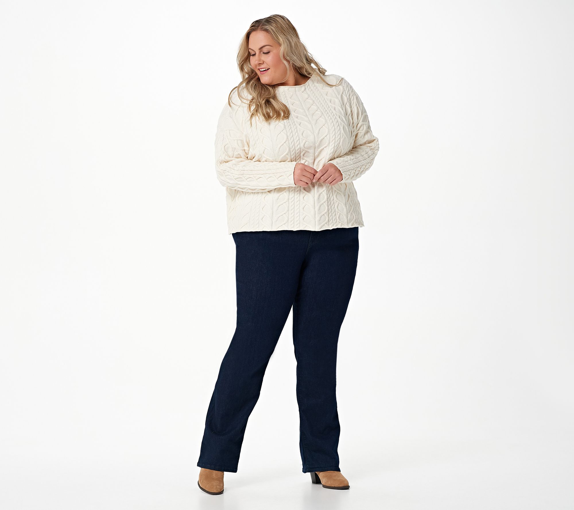 "As Is" Rubin Singer Studio Cable Knit Sweater - QVC.com