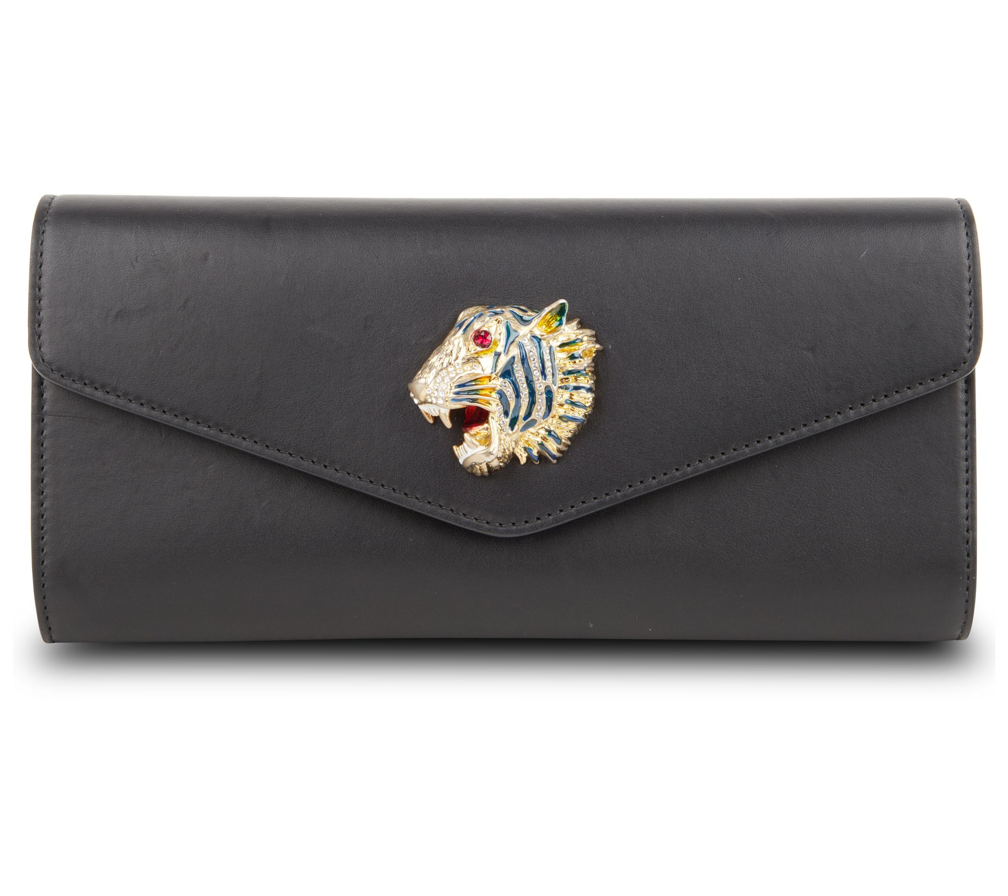 Pre-Owned Gucci Rajah Black Clutch - QVC.com