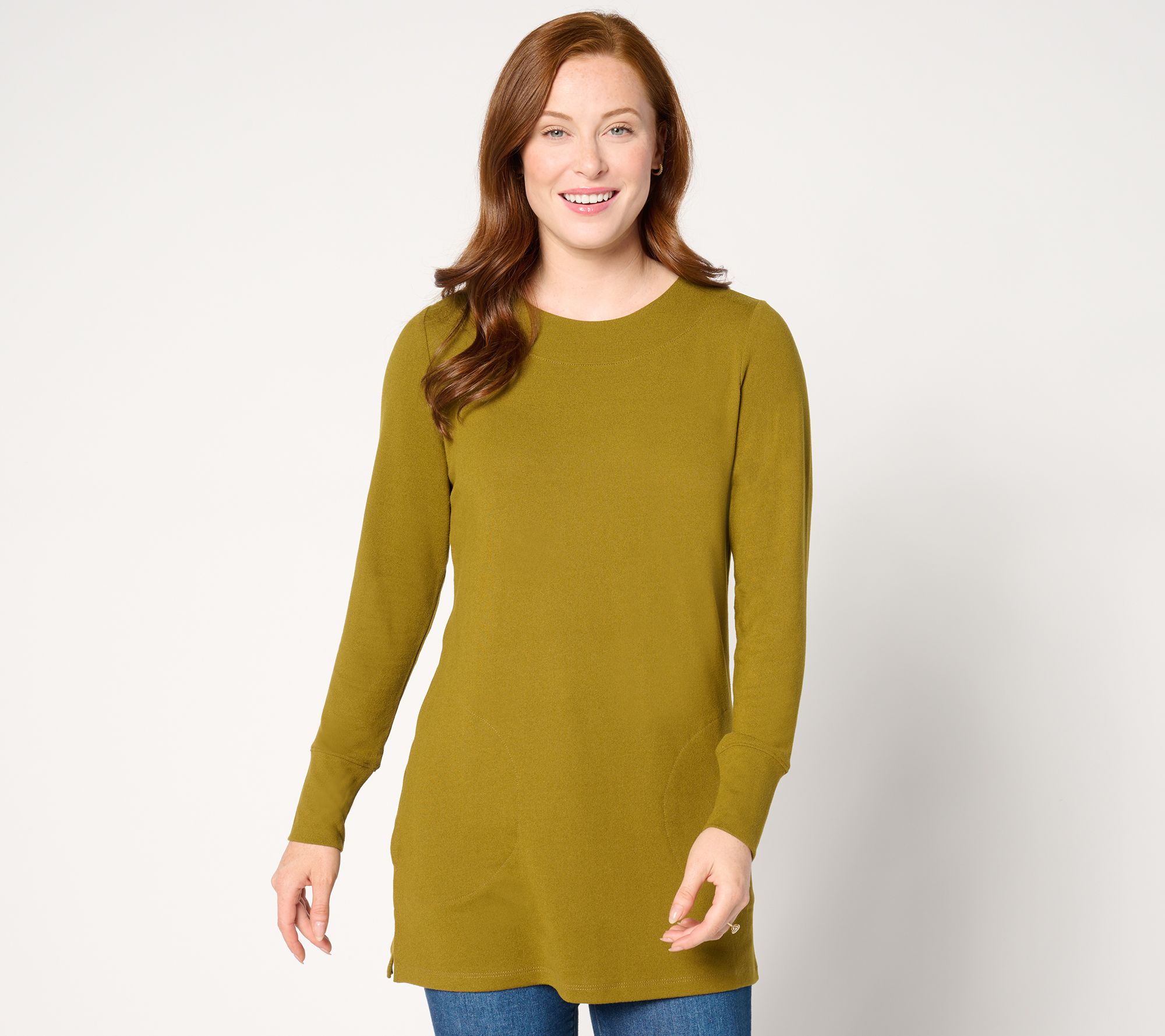 Denim & Co. Essentials Petite Heavenly Jersey Tunic - QVC.com
