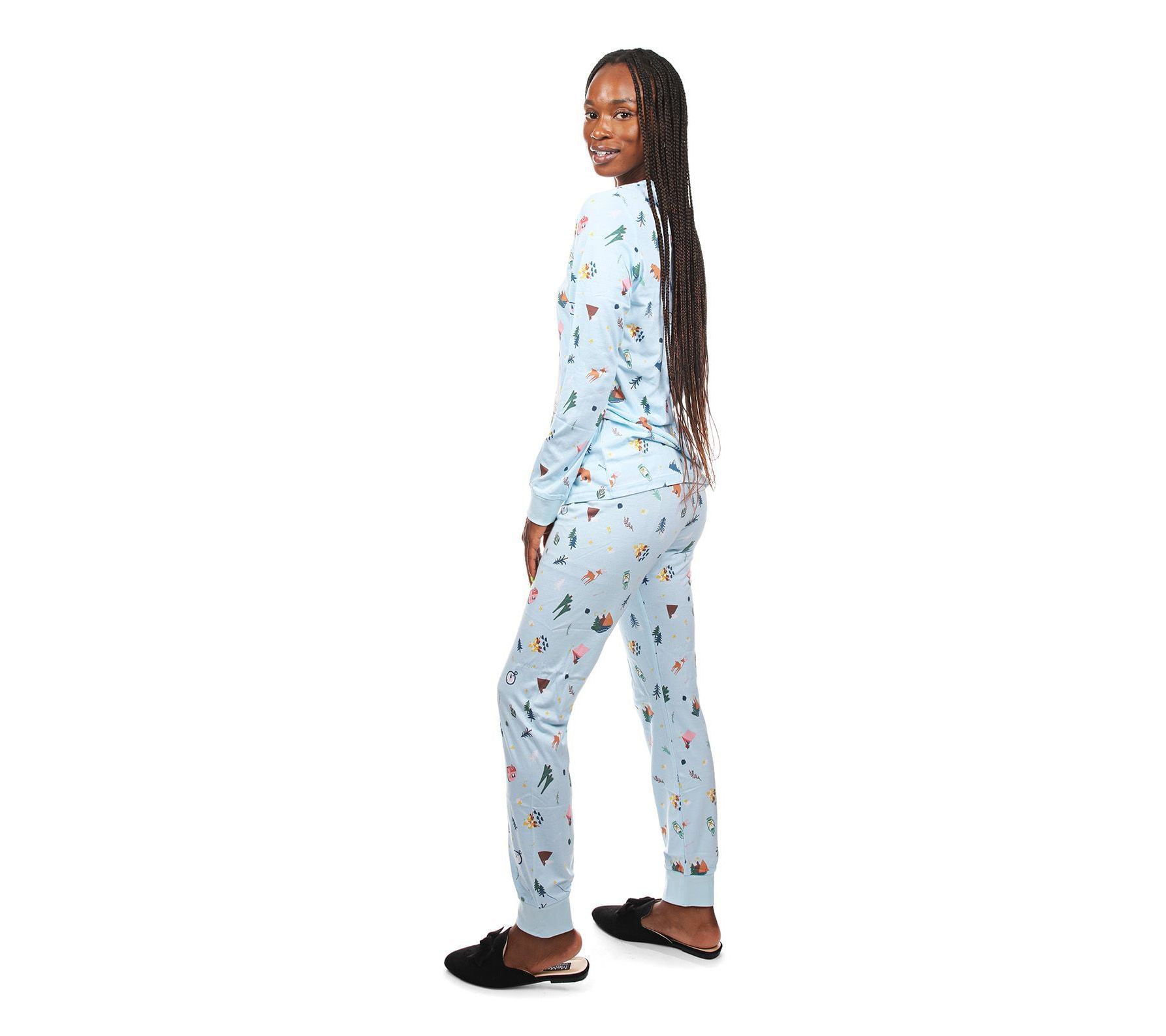 Memoi Women's Cozy Campfire Henley Top & JoggerPant Pajamas - QVC.com