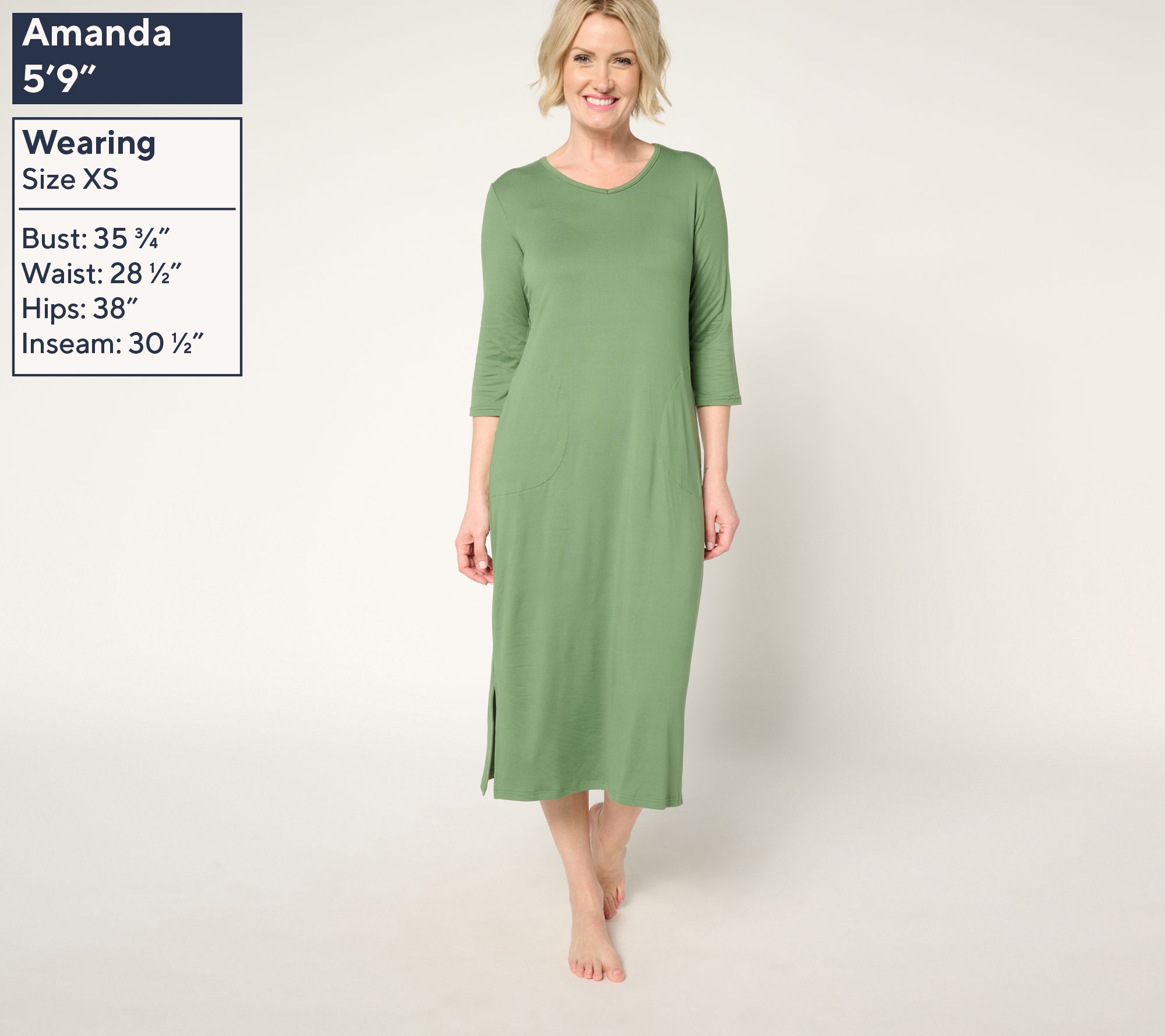 "As Is" MUK LUKS Cloud Knit V-Neck Long Sleeve Maxi Dress - QVC.com