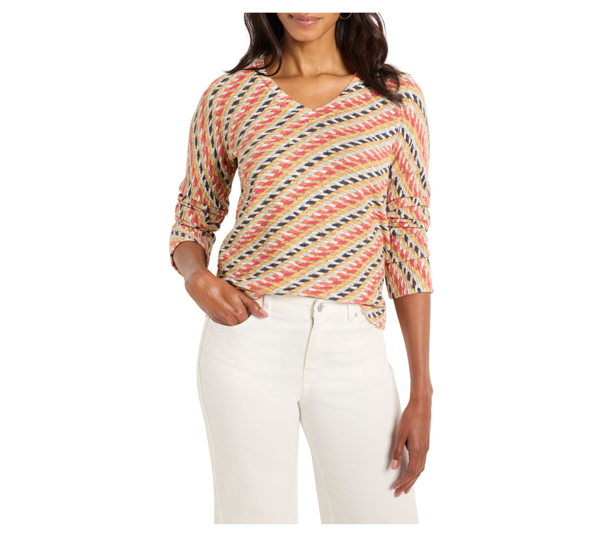 NIC+ZOE Rope Twist Sweater - QVC.com