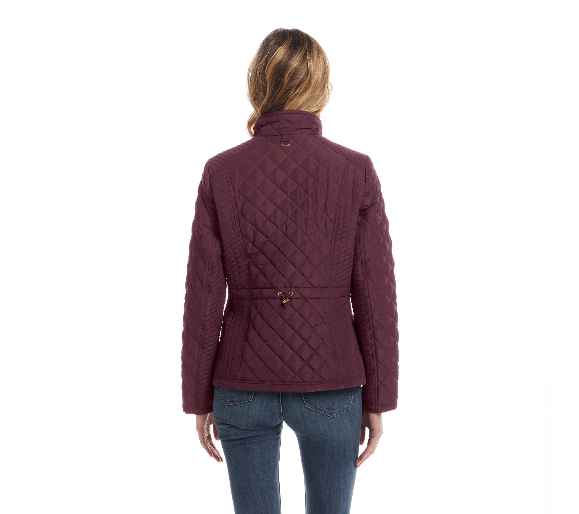 Weatherproof Zip Front Quilted Jacket with SidePanel Stretch - QVC.com