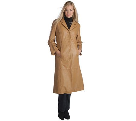 Centigrade Lamb Leather Long Coat with Thermolite Zip-out Lining - QVC.com