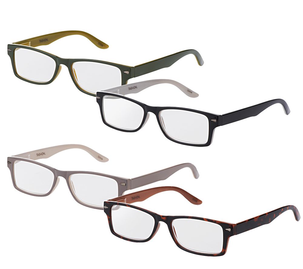 "As Is" Tashon Print or Solid Readers Set of 4 Strength 0-2.5 - QVC.com
