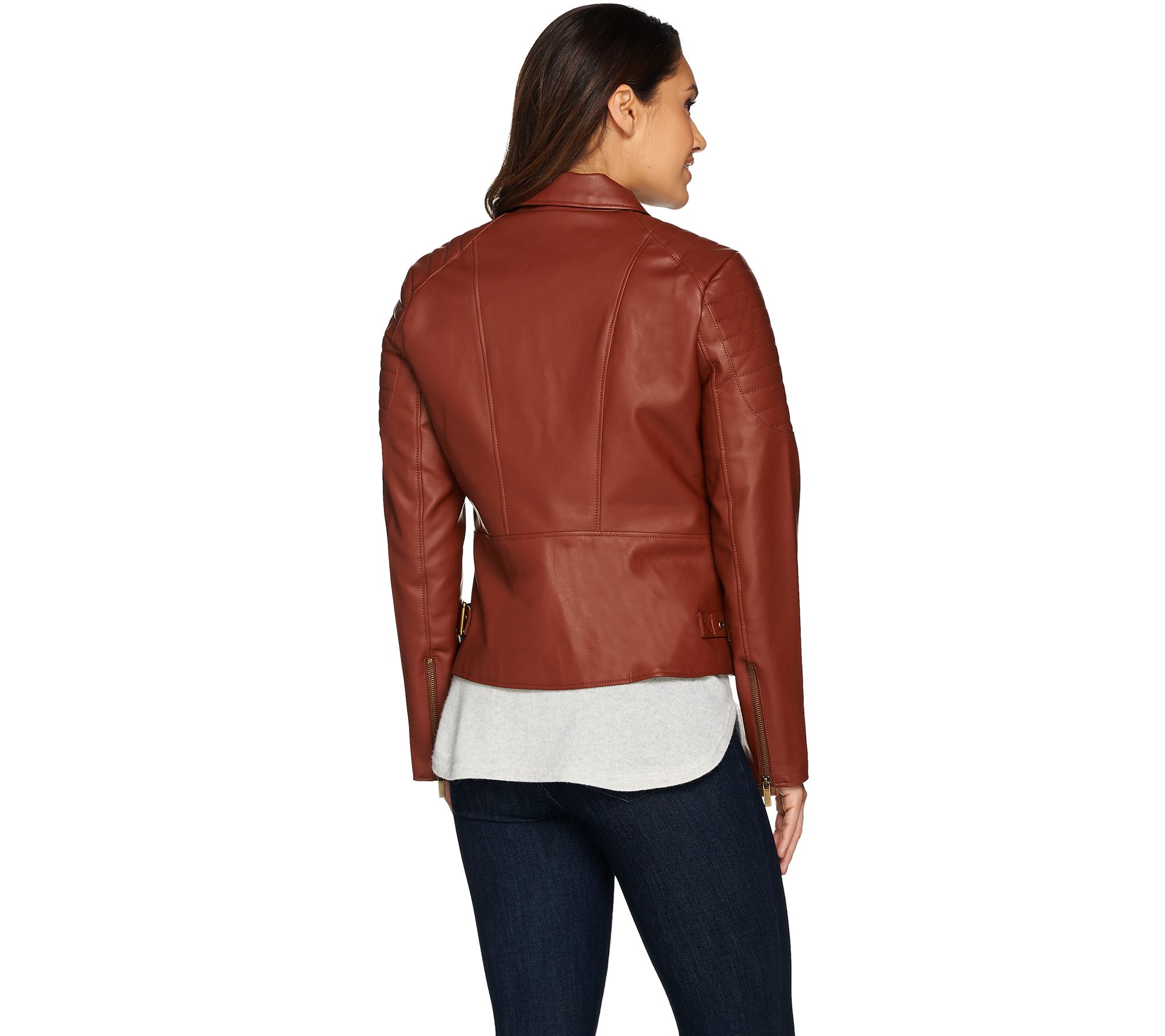 "As Is" Lisa Rinna Collection Faux Leather Motorcycle Jckt - QVC.com