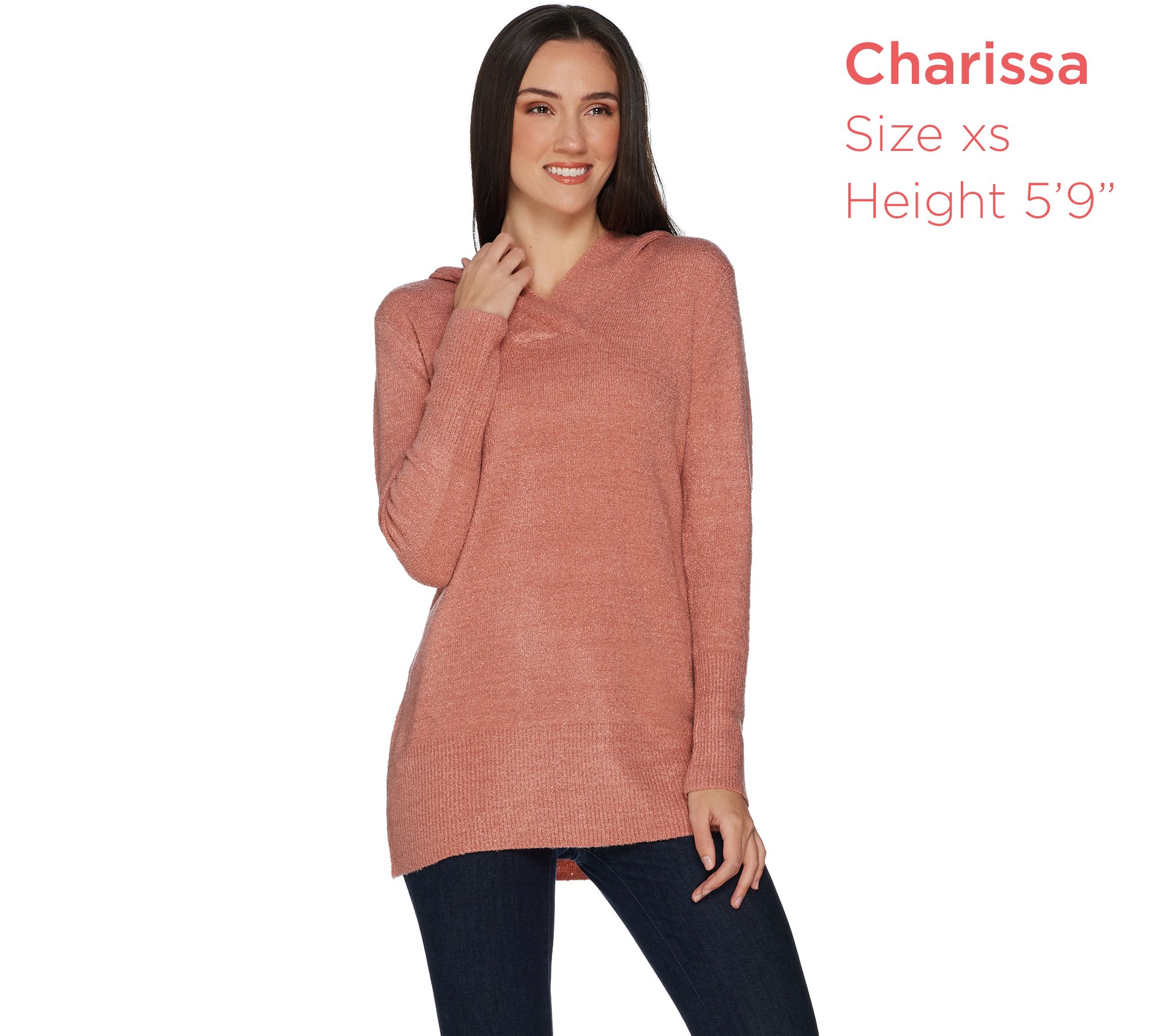 "As Is" Denim & Co. Crossover V-Neckline Long Sleeve Tunic Sweater ...