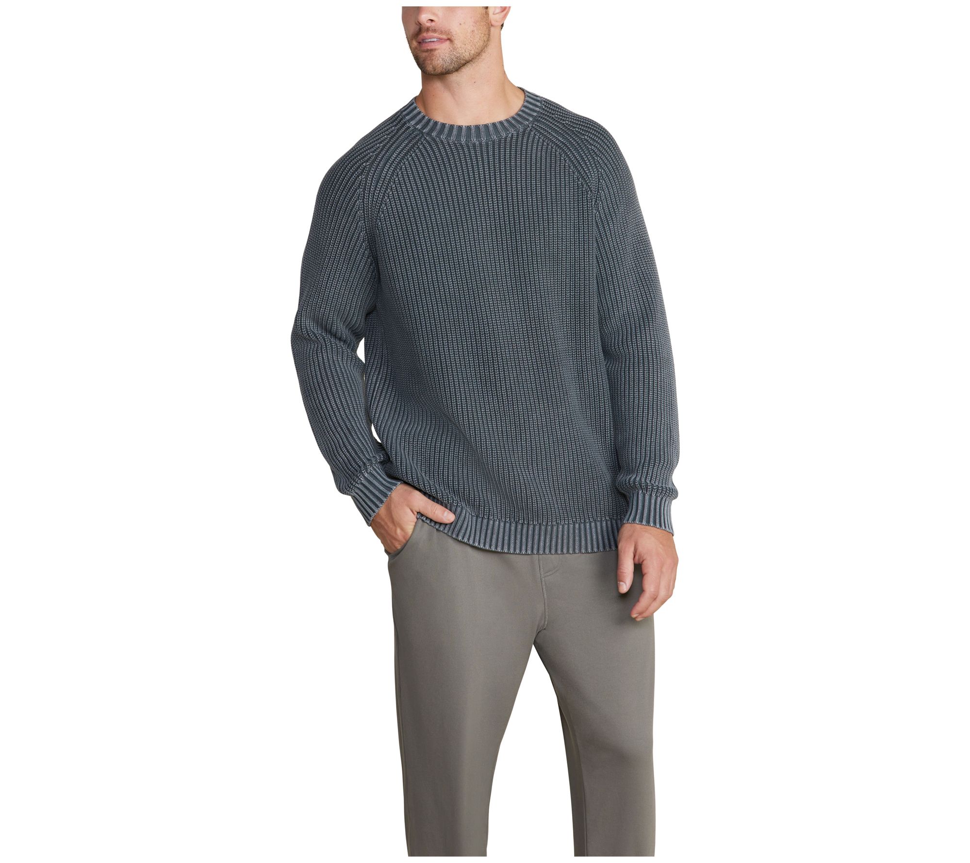 Barefoot Dreams Men's Sunbleac hed Ribbed Pull over - QVC.com