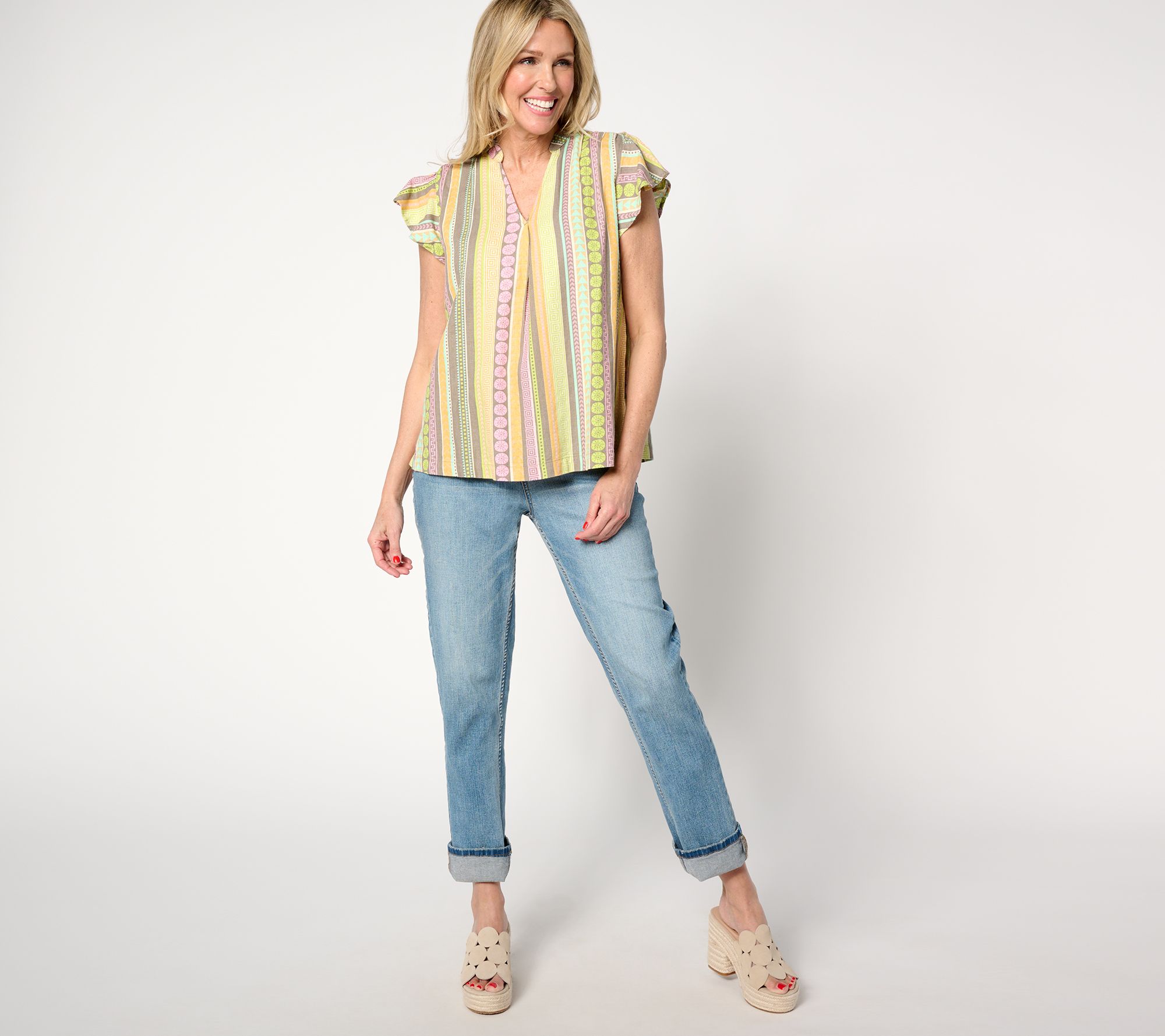 "As Is" Studio Park x Kerstin Lindquist Color Pop Boutique Top - QVC.com