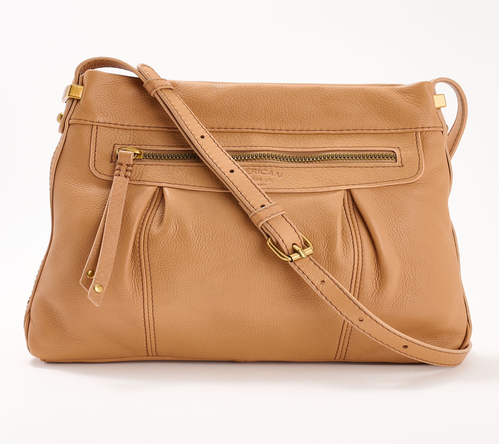 American Leather Co Palmetto Leather Crossbody - QVC.com