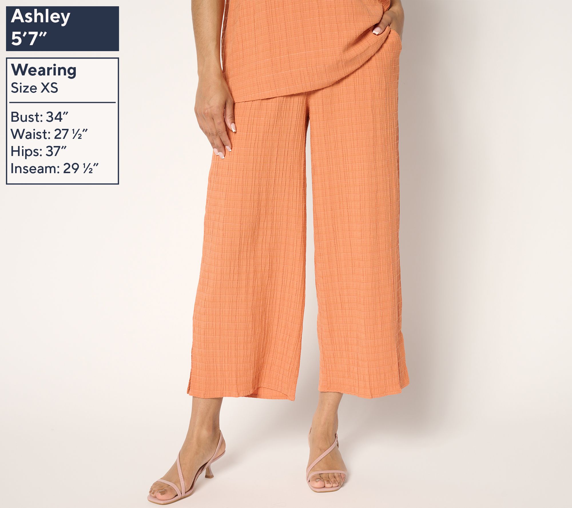 Joan Rivers Regular Textured Crop Pants with Side Slits - QVC.com