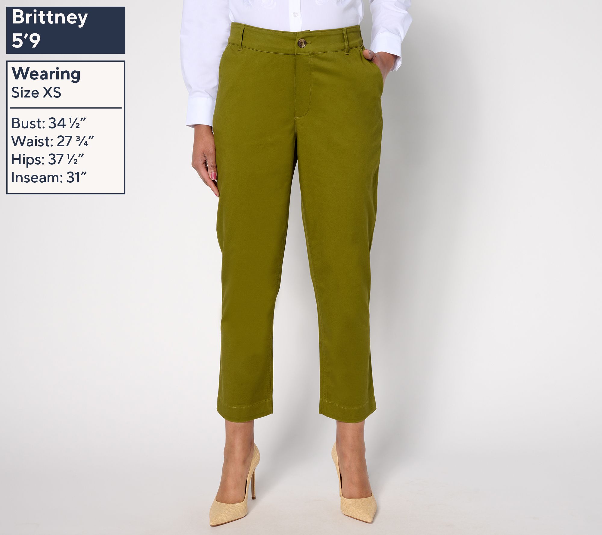 Studio Park x Rosina Grosso Stretch Twill Ankle Pant - QVC.com