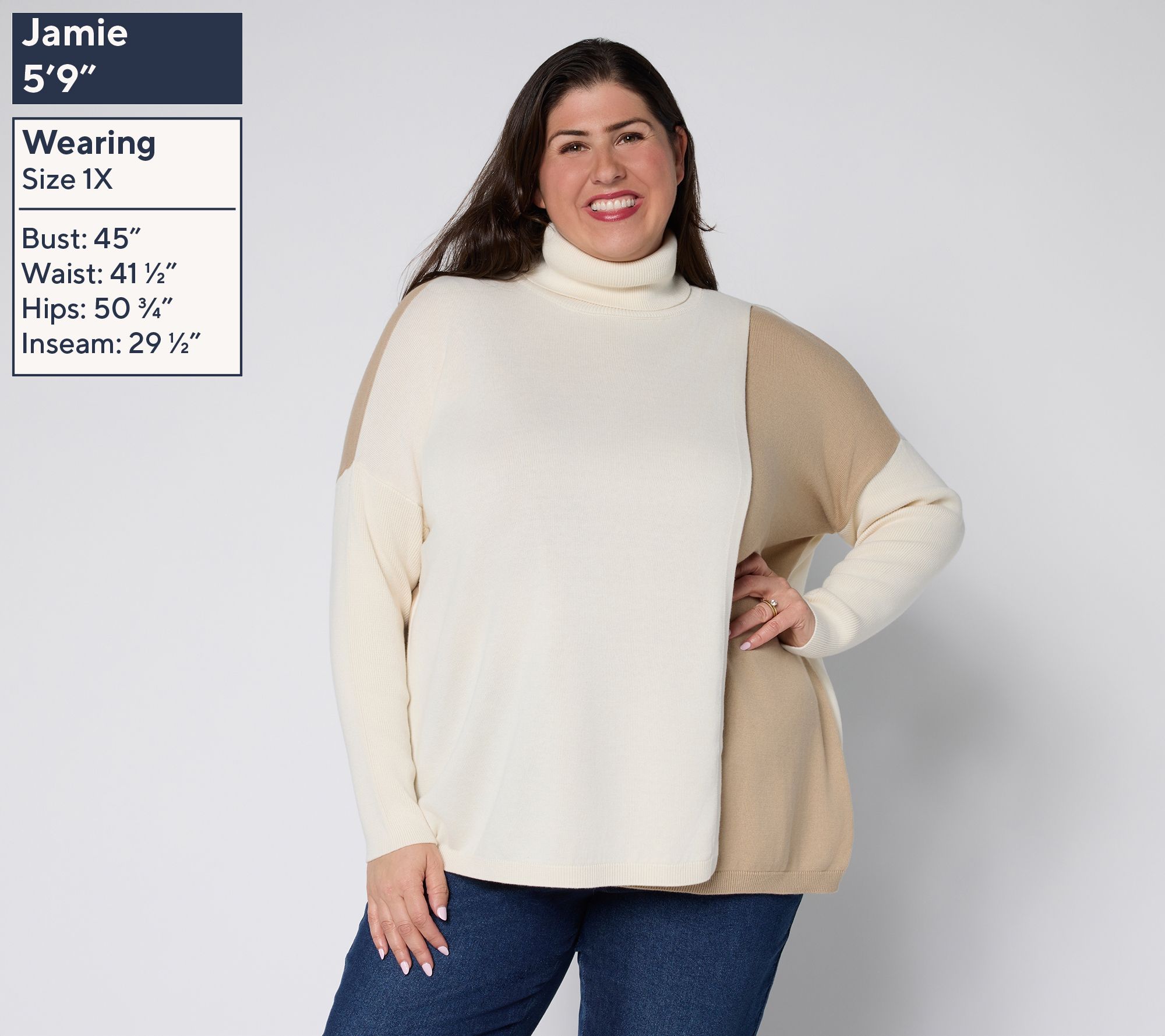 Peace Love World Turtleneck Crossover Sweater - QVC.com