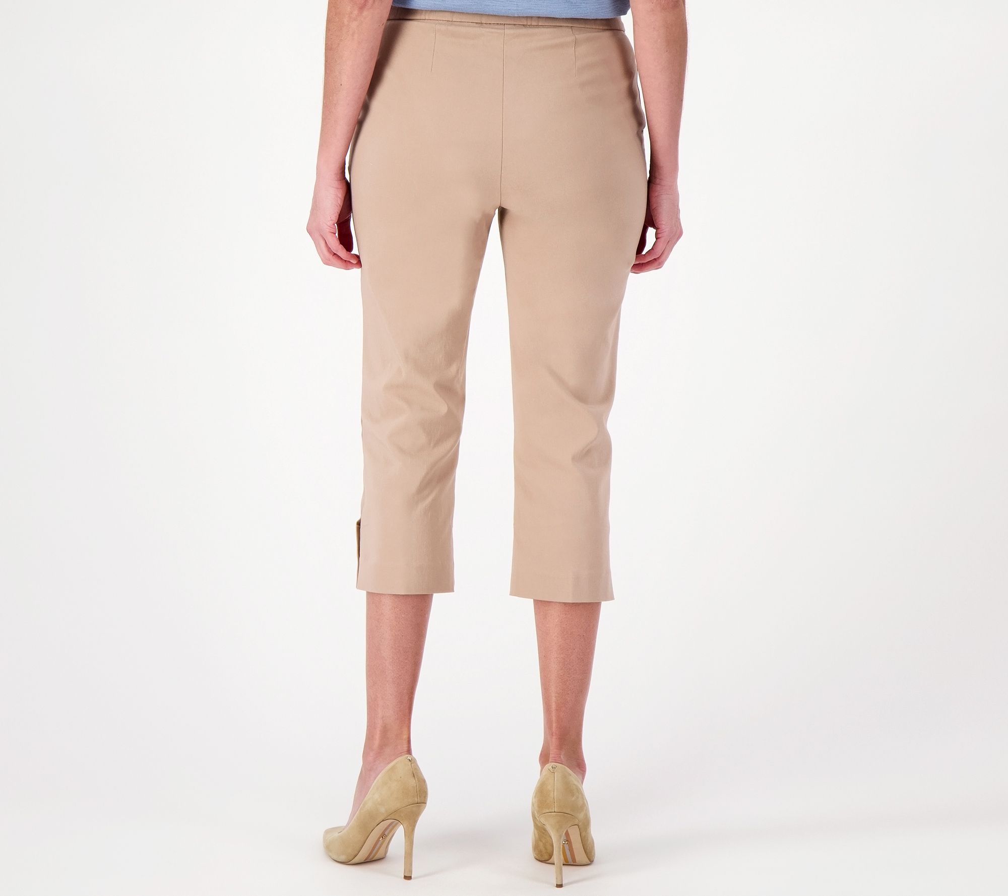Susan Graver Ultra Stretch Capri Pants with Button Detail - QVC.com