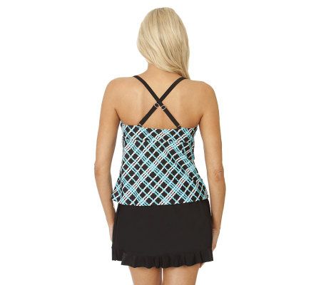 Ocean Dream Signature Gidget Flyaway Tankini with Ruffle Skirtini - QVC.com