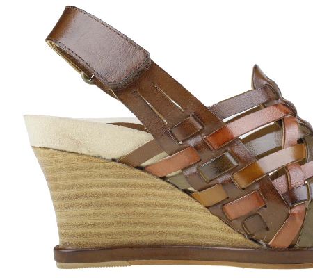 Earthies Petra Leather Wedge Sandal with Back Strap - QVC.com