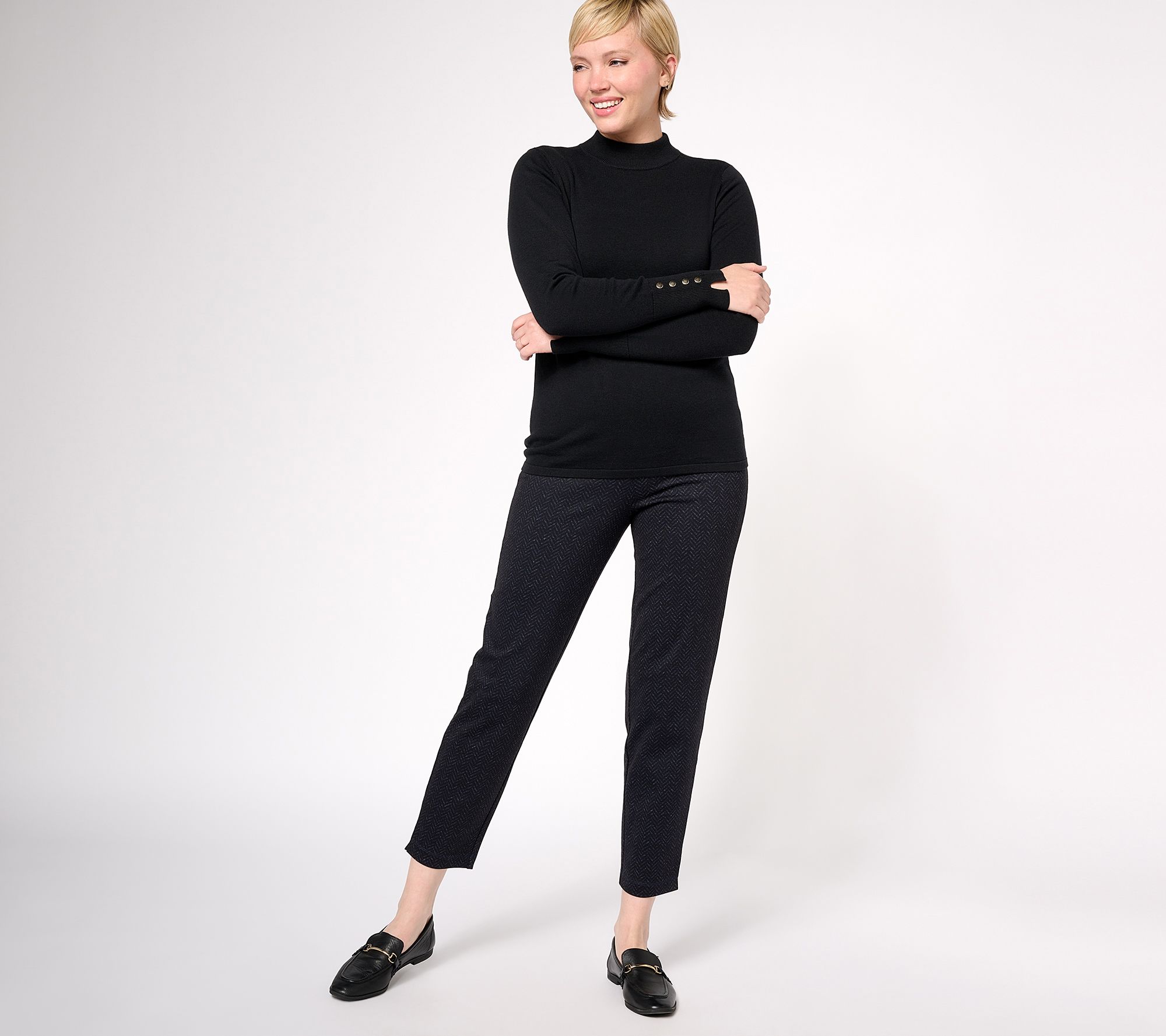 Joan Rivers Printed Herringbone Signature Ponte Pant - QVC.com