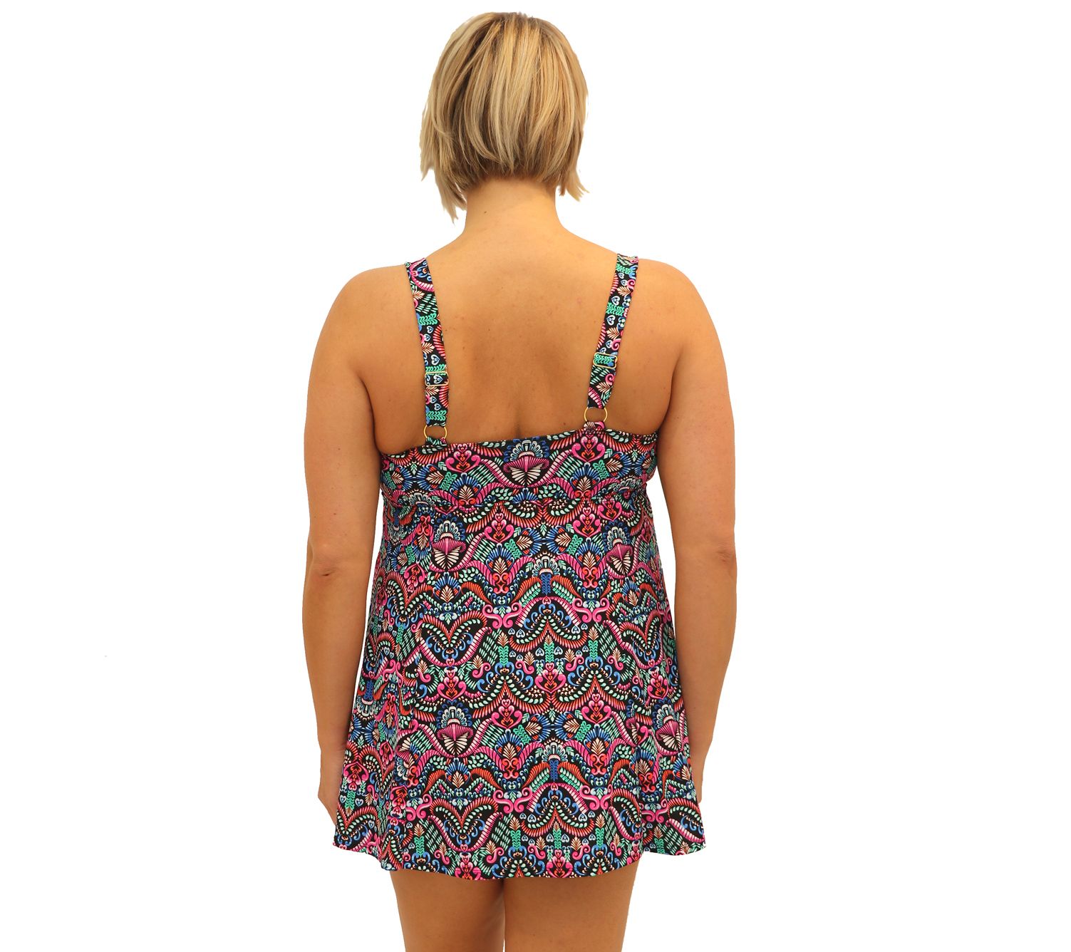 Fit 4 U Thighs Banded Swim Dress - QVC.com