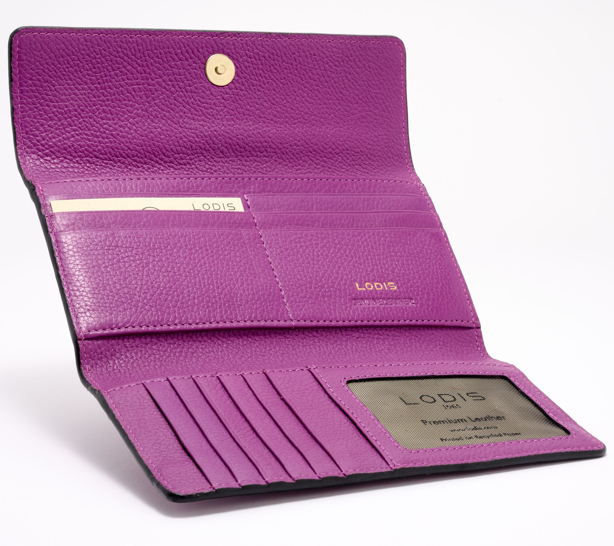 "As Is" LODIS Texas Leather Kate Large Flap Wallet - QVC.com