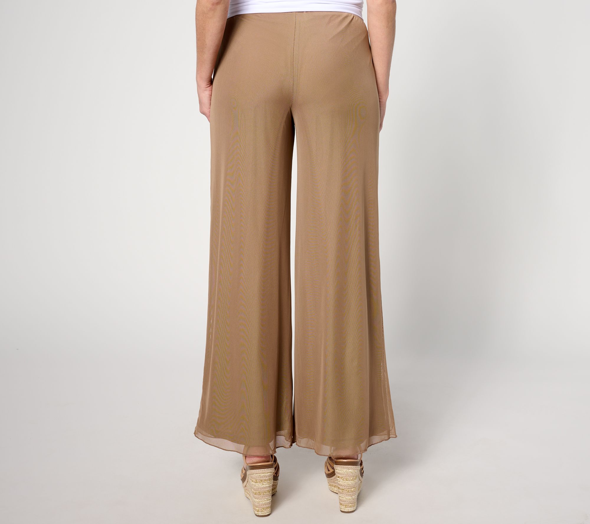 "As Is" Women with Control Petite Triple Mesh Palazzo Pant - QVC.com