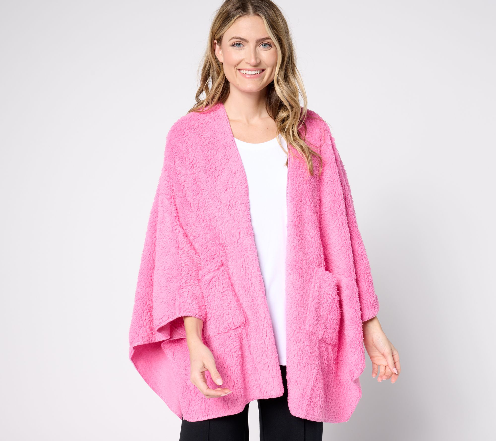 MUK LUKS Teddy Bear Sherpa Lounge Wrap - QVC.com
