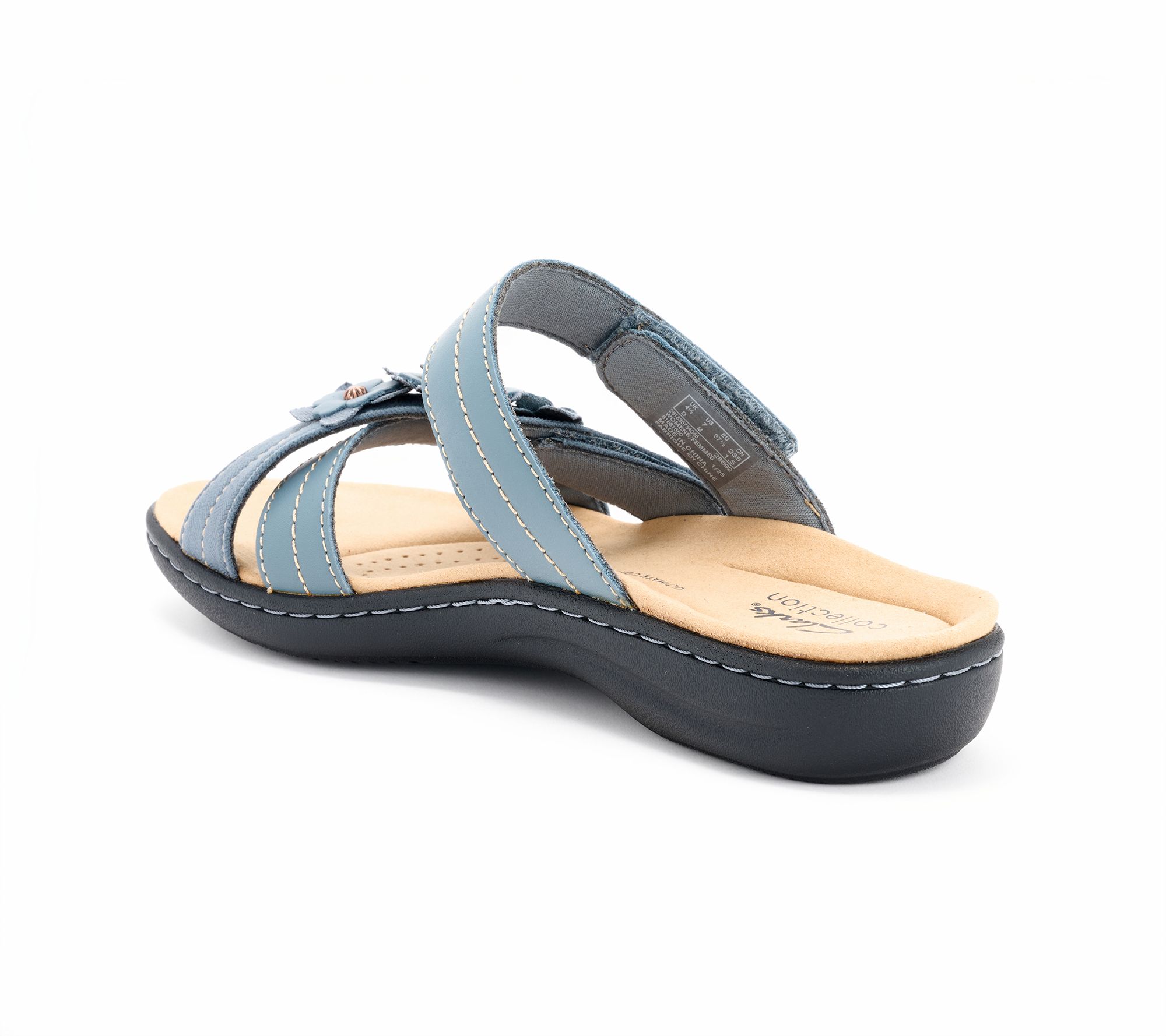 Clarks Collection Leather Slide Sandals -Laurieann Rose - QVC.com