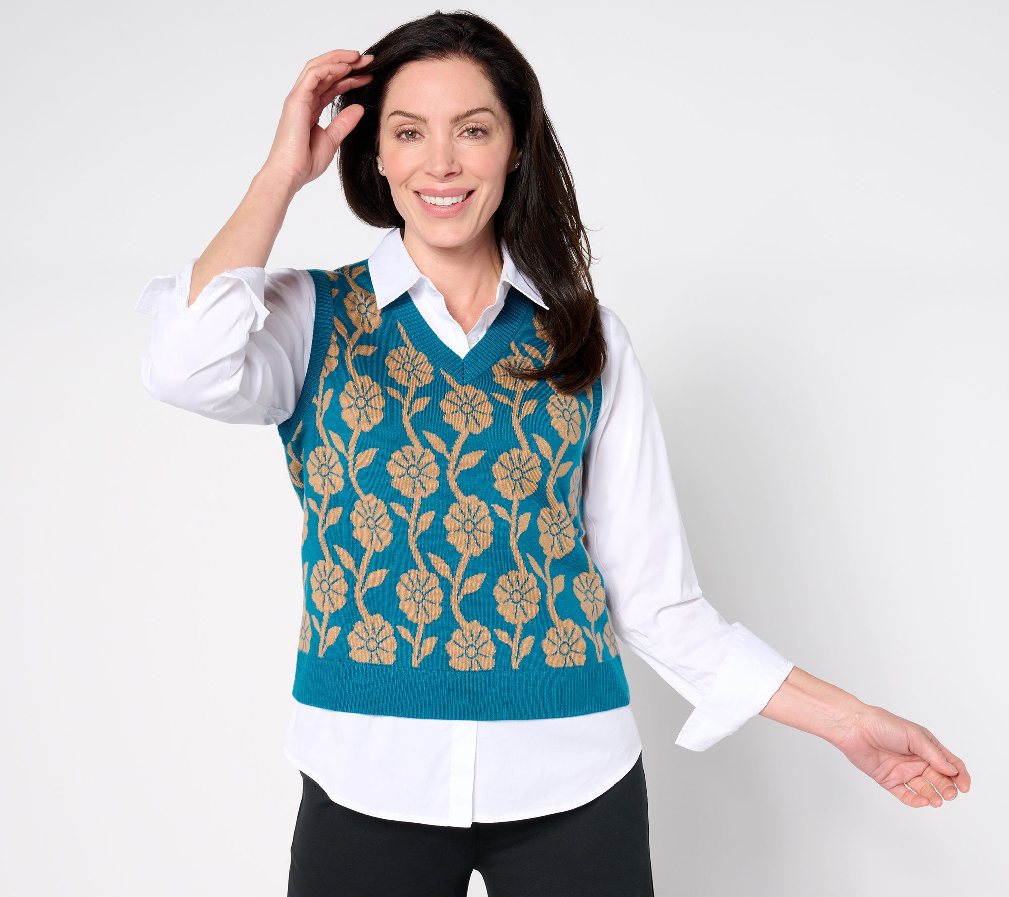 "As Is" by Stacy London V-Neck Sweater Vest - QVC.com
