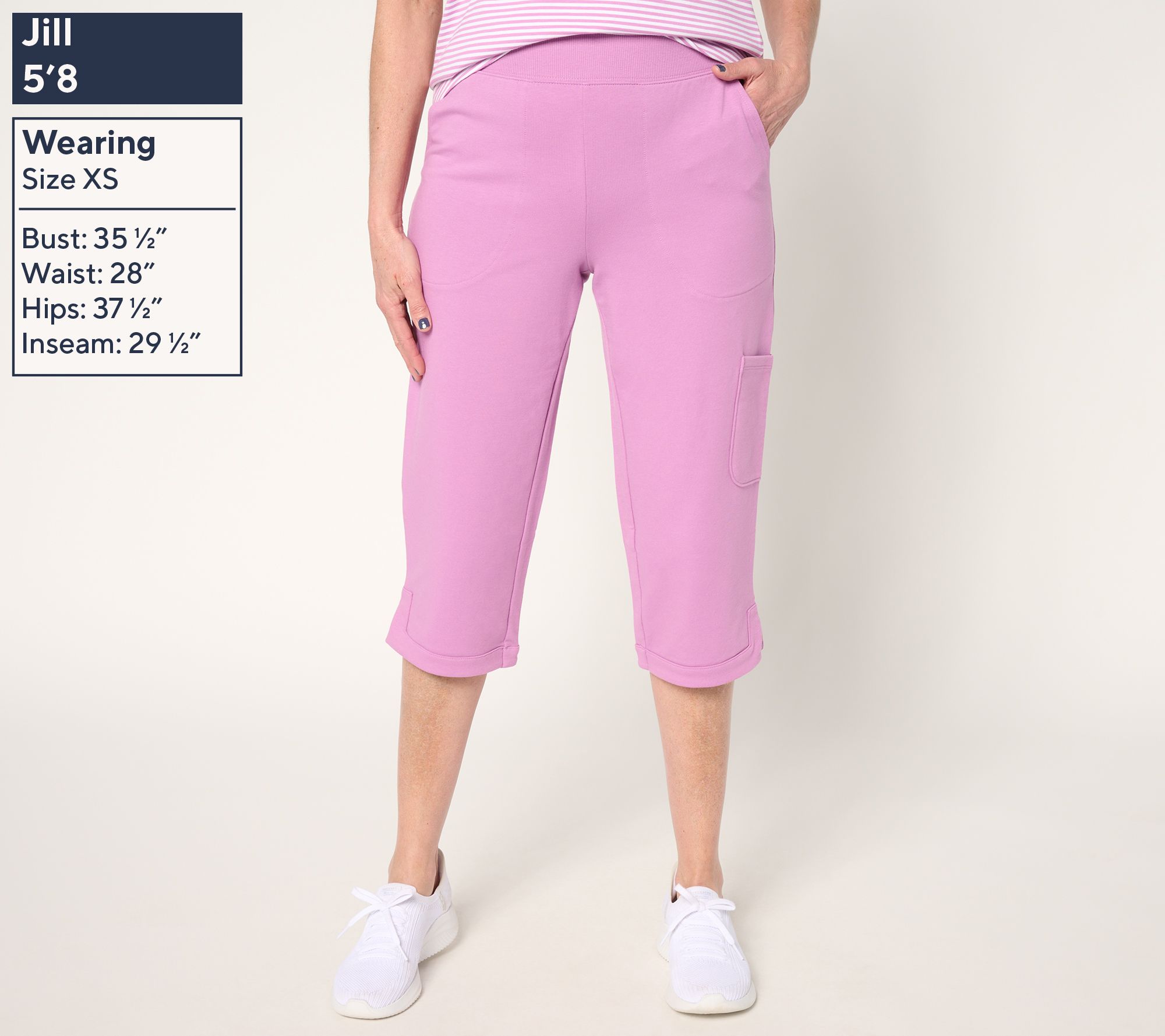 Denim & Co. Active Regular French Terry Straight Leg Capri Pants - QVC.com