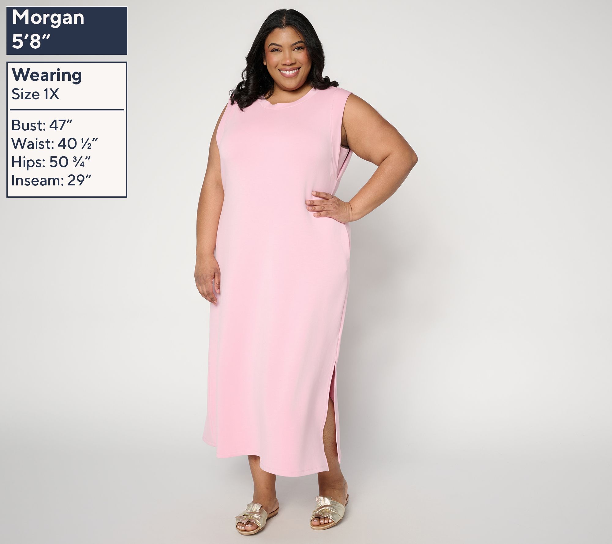 Belle by Kim Gravel Petite ScubaLuxe Maxi Dress w/ Bra Blocker - QVC.com