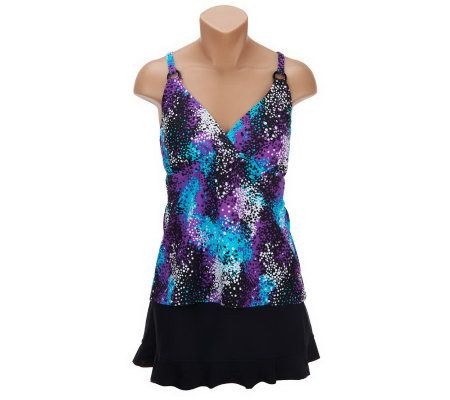 Ocean Dream Signature Stardust Tankini with Ruffle Skirtini - QVC.com