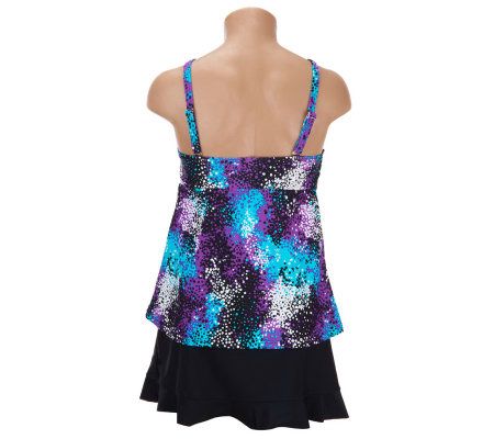 Ocean Dream Signature Stardust Tankini with Ruffle Skirtini - QVC.com