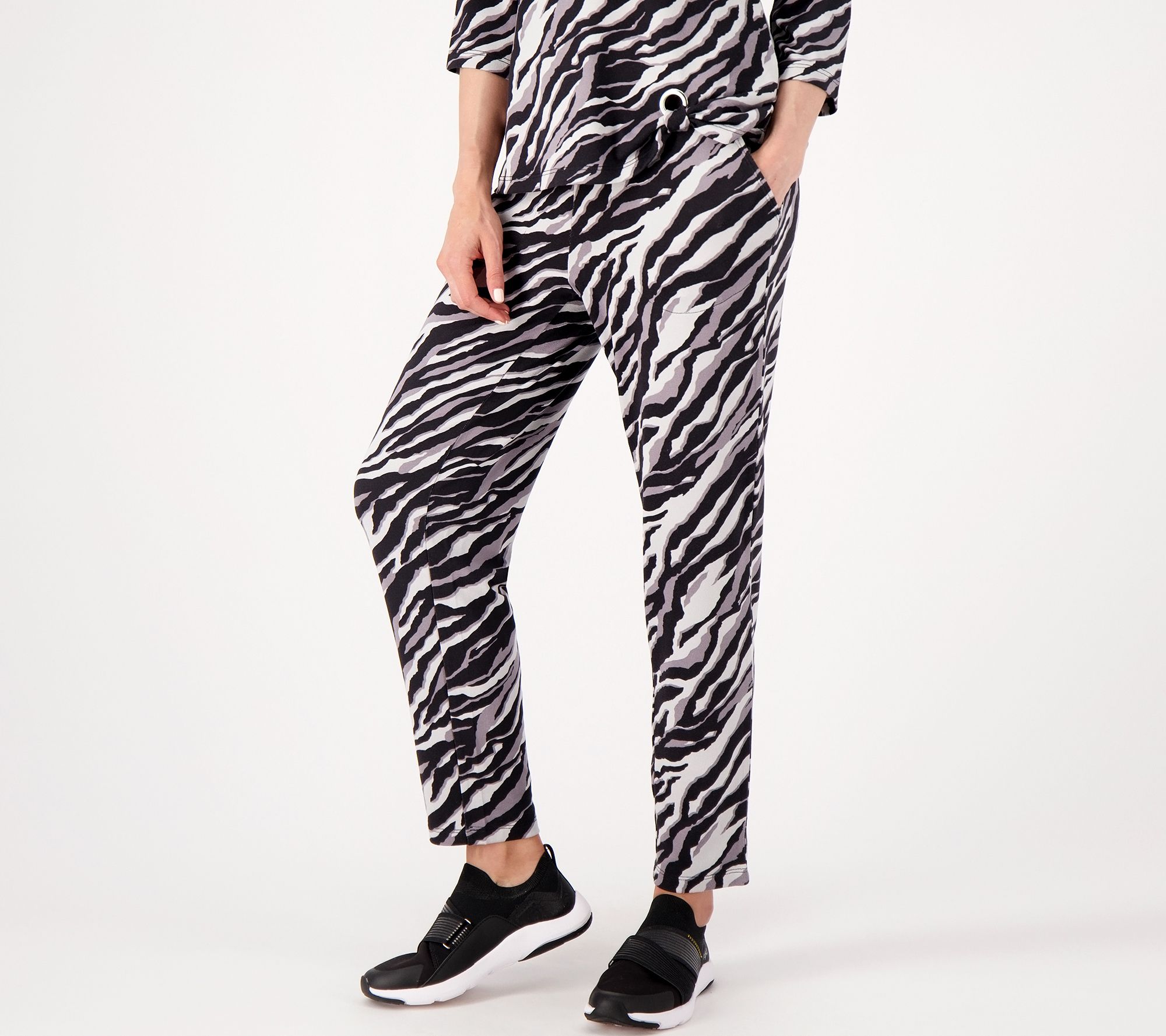 Sport Savvy Brushed Soft Jersey Printed Ankle Pant - QVC.com