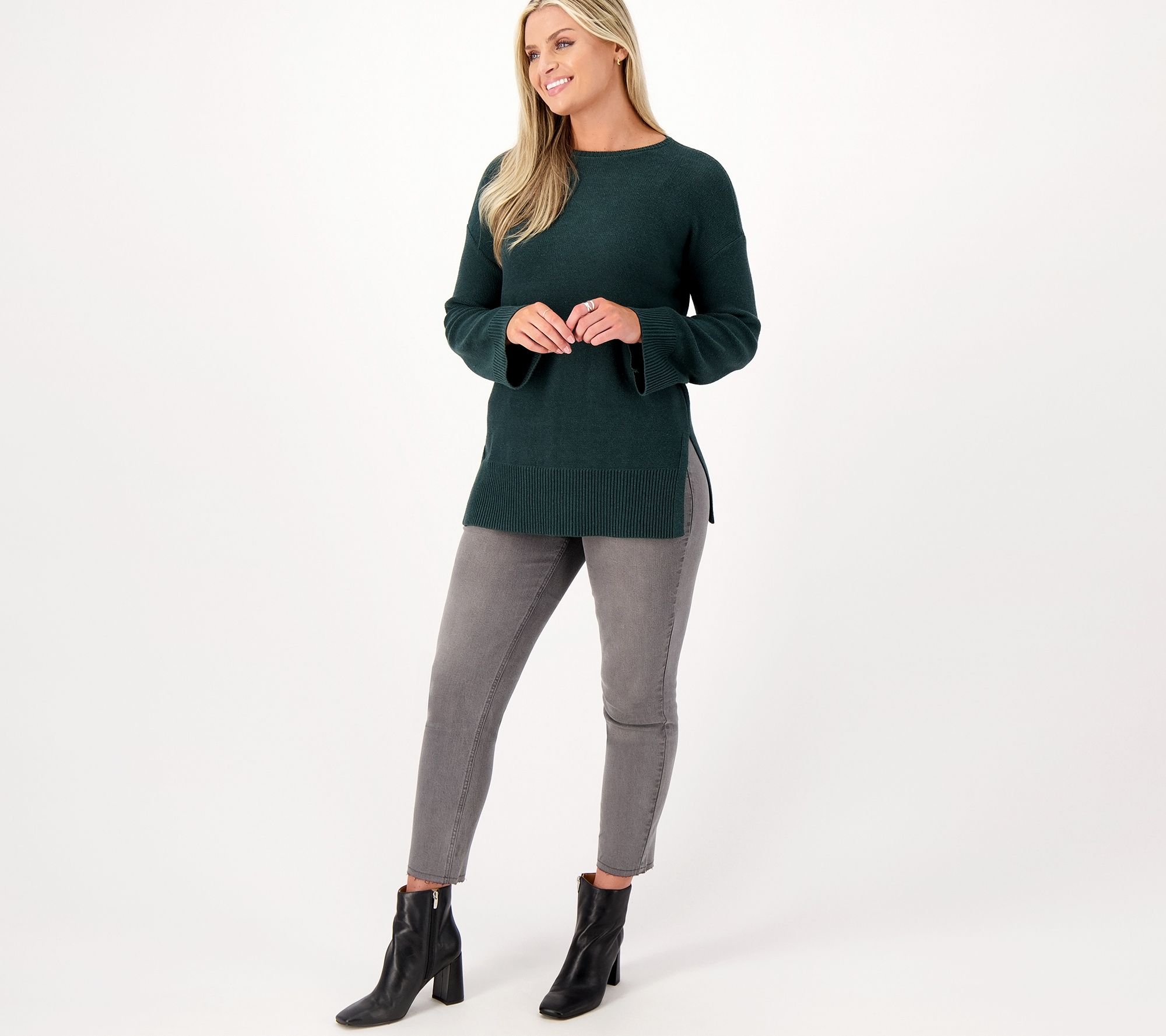 Girl with Curves Sweater Tunic - QVC.com