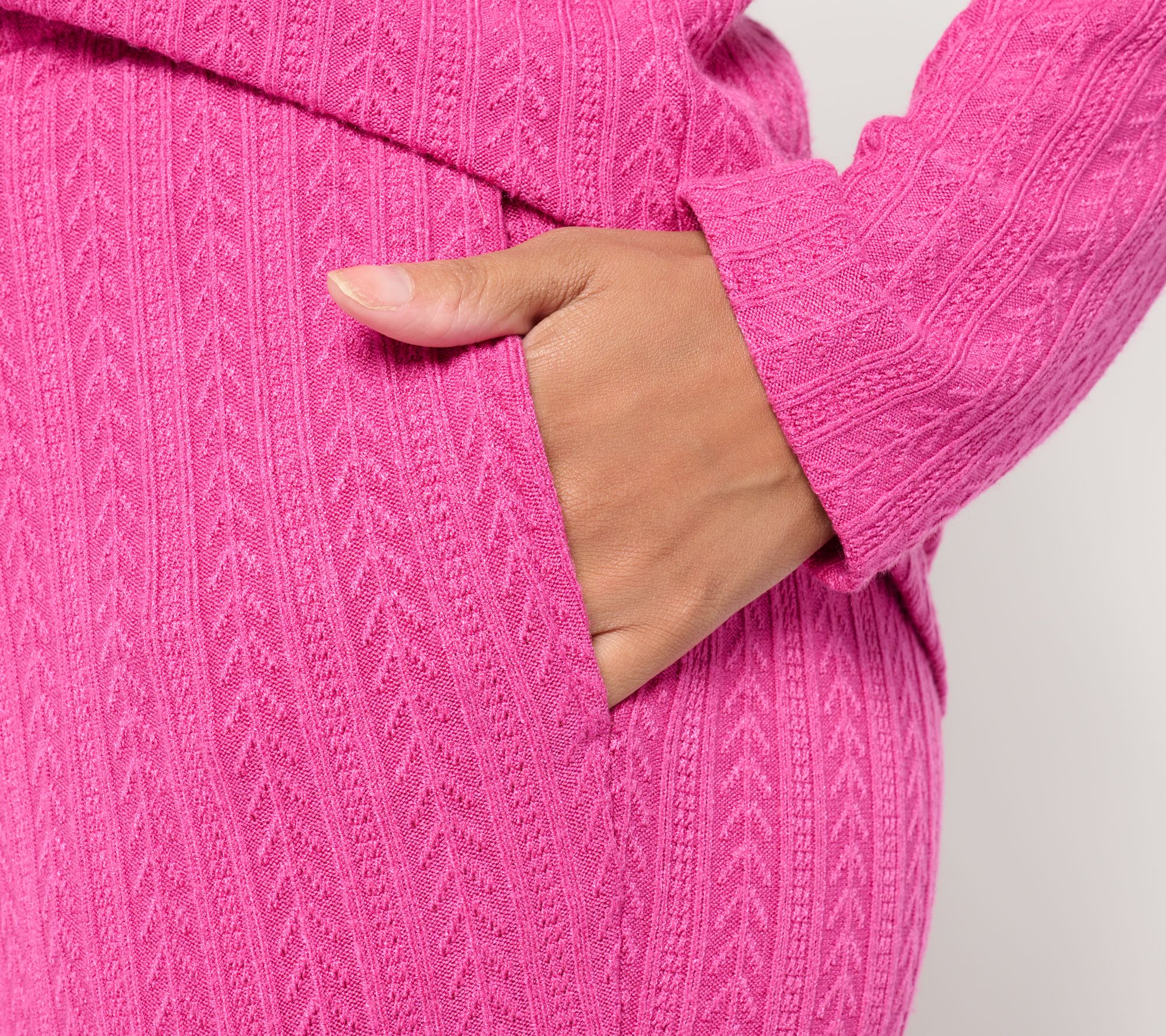 MUK LUKS Regular Cable Knit Lounge Set - QVC.com