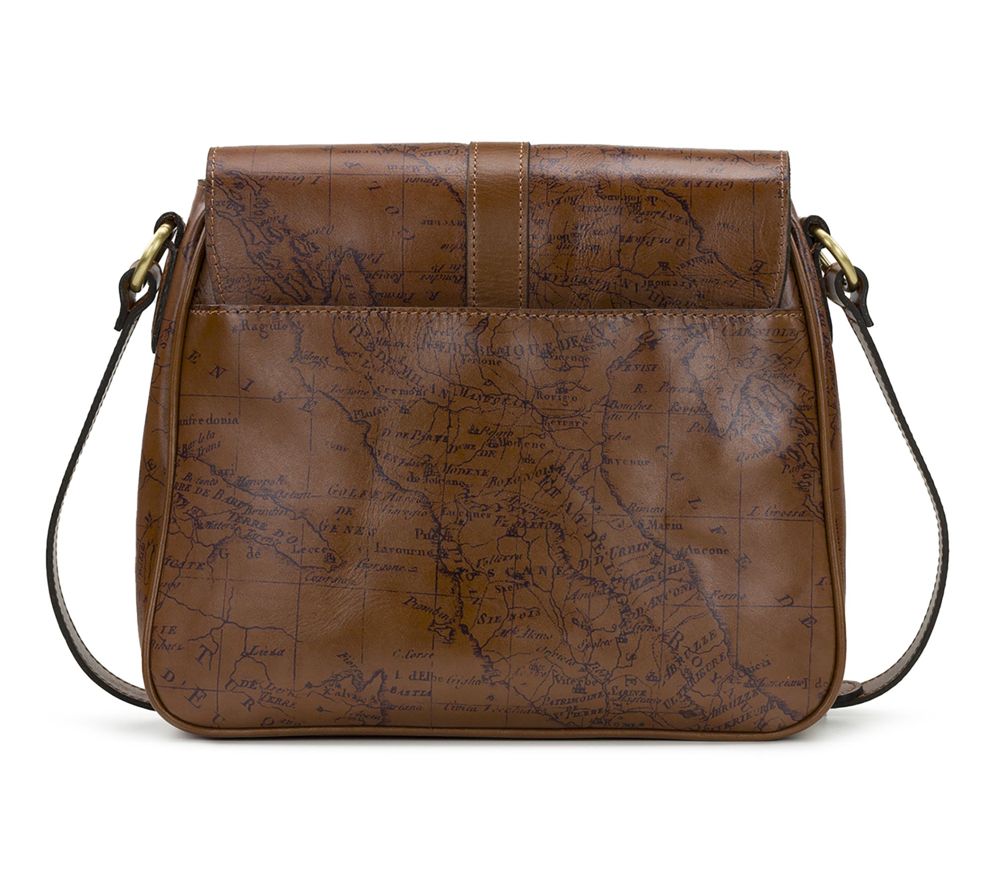 Patricia Nash Hamilton Signature Map Leather Crossbody - QVC.com