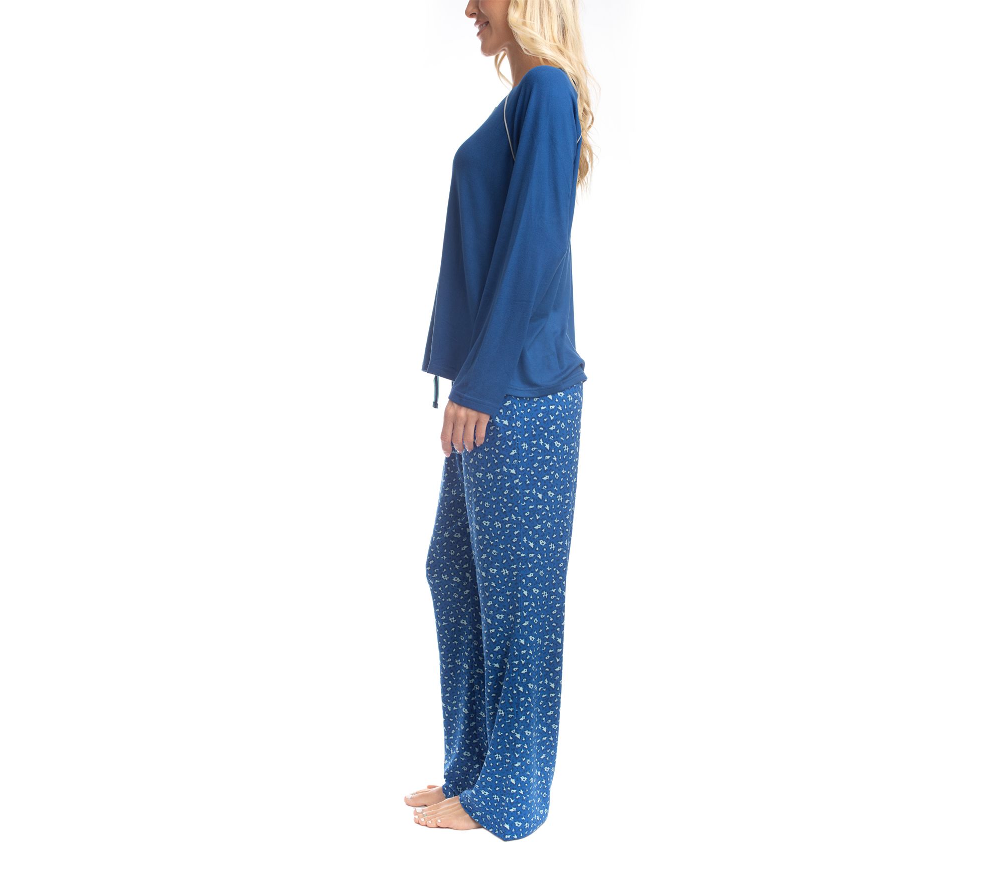 Goodnight Kiss Ladies' Cherry & Merry Henley PJSet - QVC.com