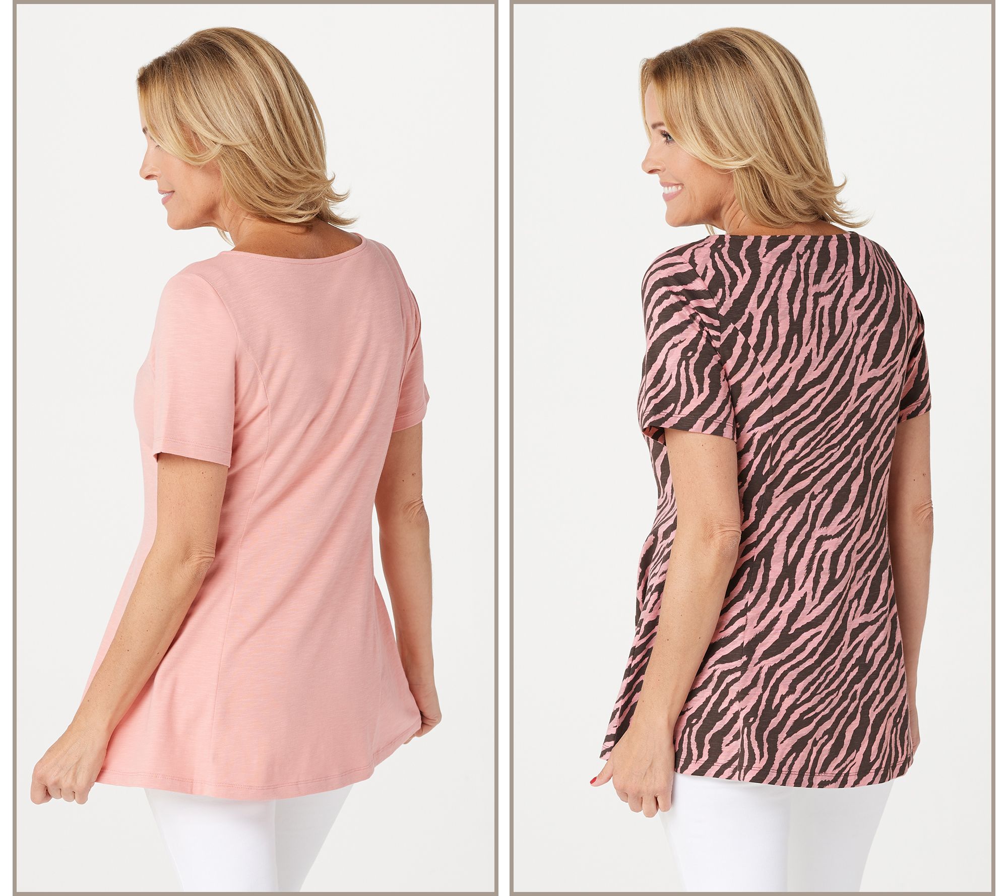 Denim & Co. Set of Two Fit & Flare Knit Tunics - QVC.com